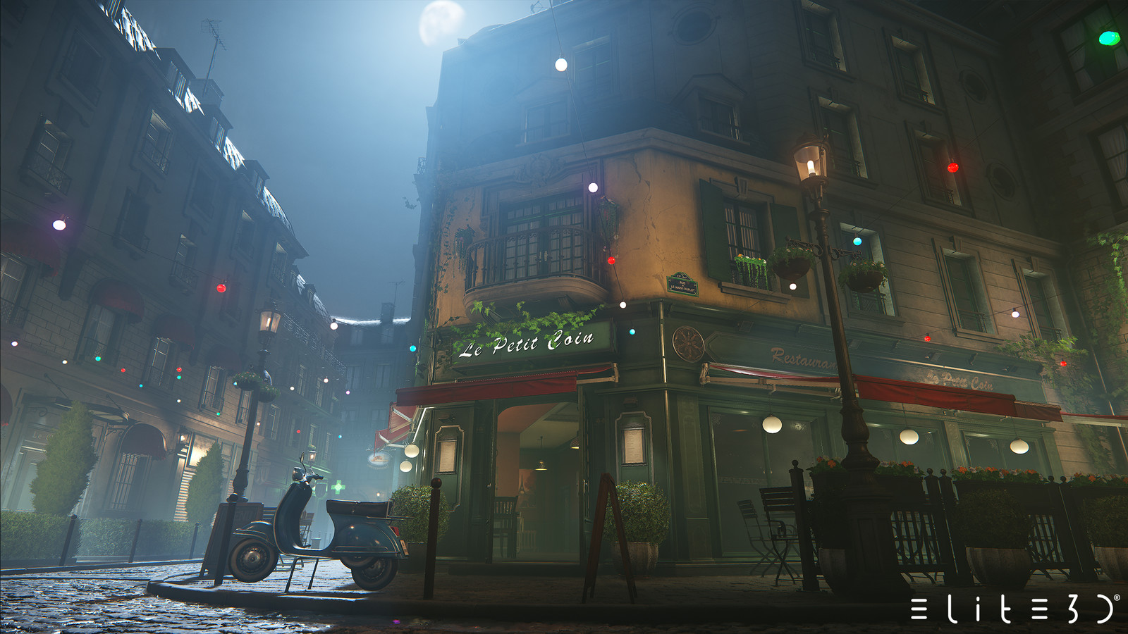 elite3d studio - "Bistro Scene" created for Amazon Lumberyard Engine.