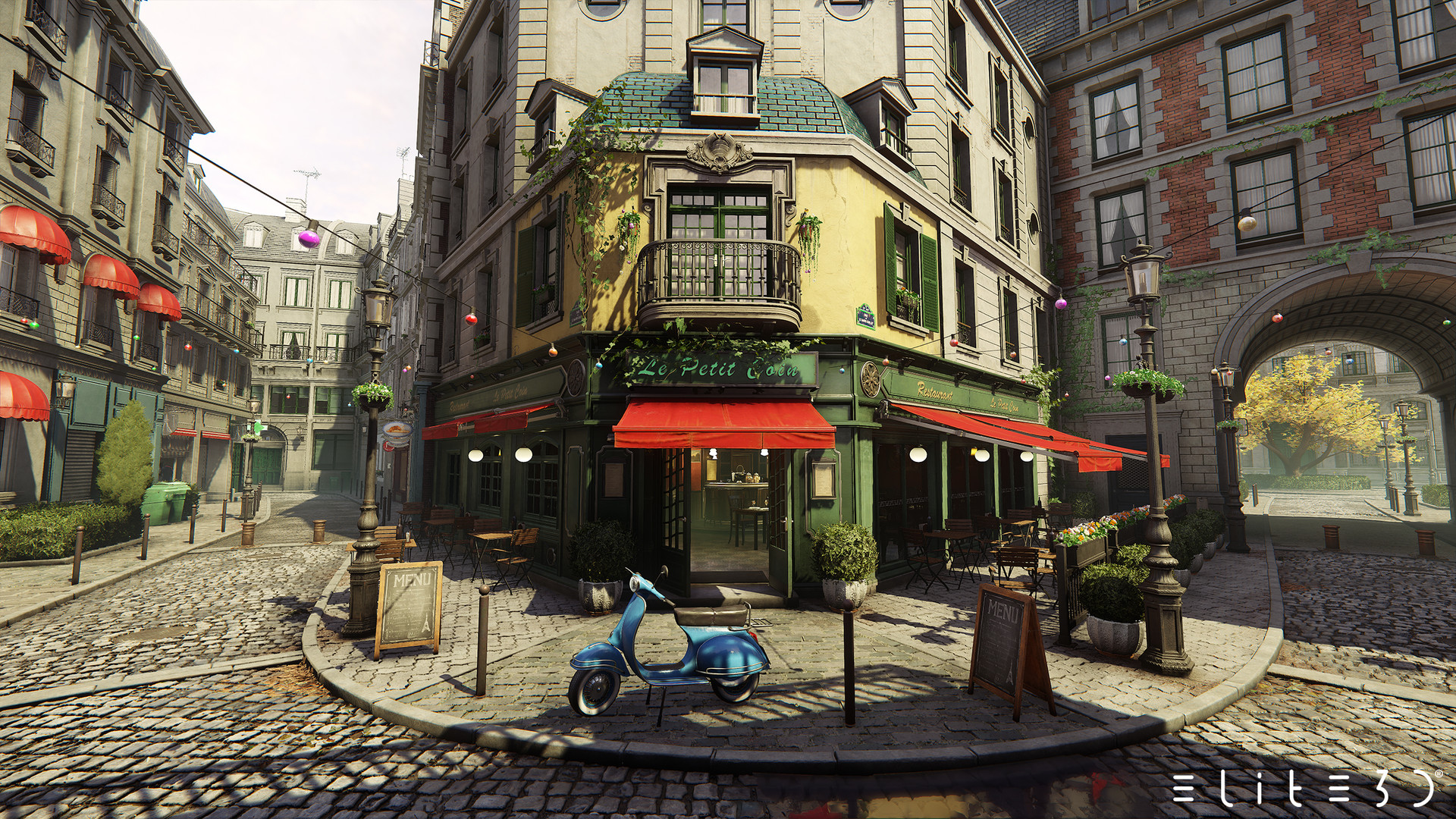 elite3d studio - "Bistro Scene" created for Amazon Lumberyard Engine.