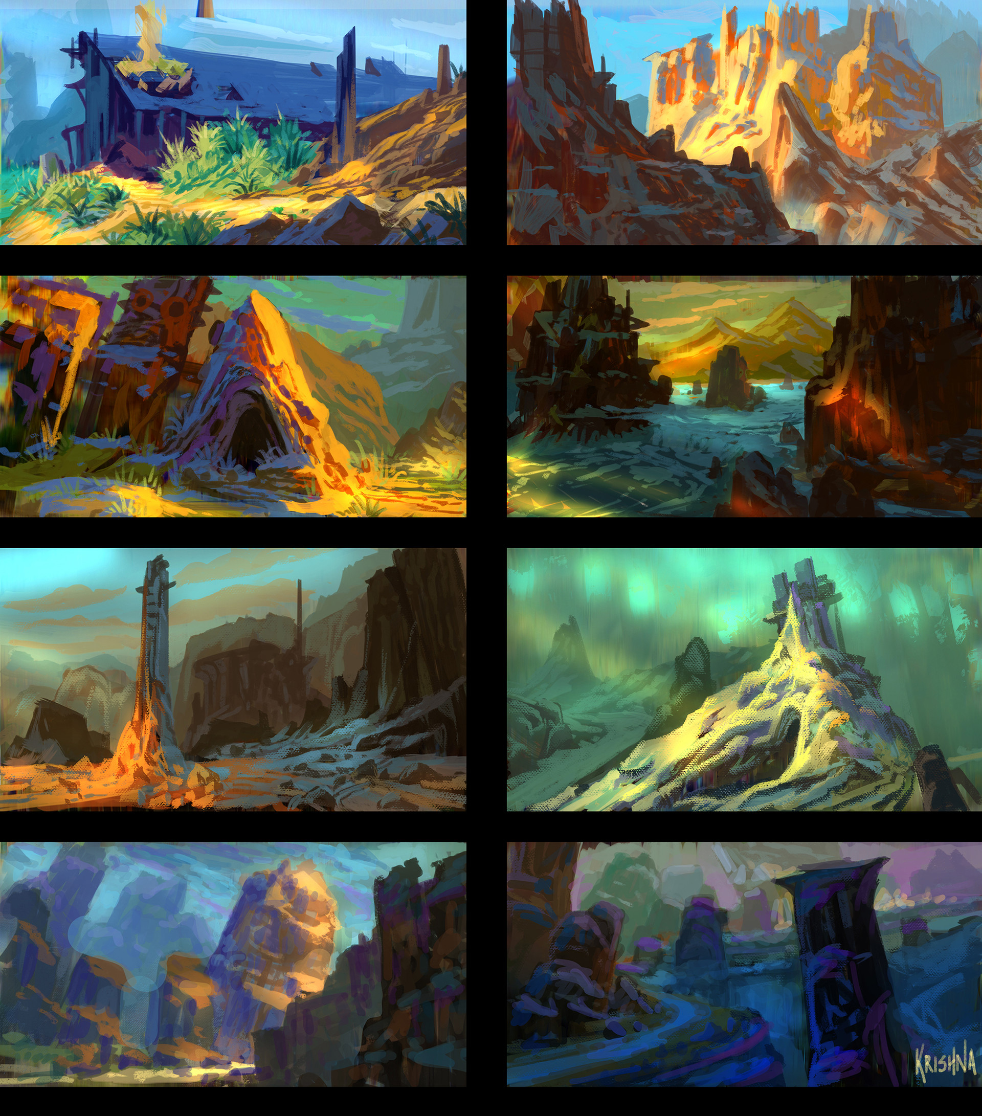 ArtStation - COLOR SKETCH THUMBNAILS 01