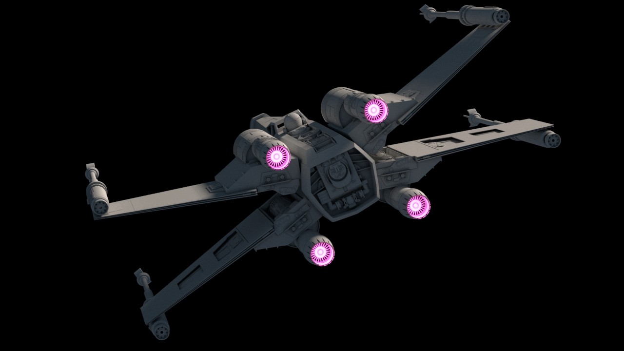 ArtStation - WIP. modeling of X-wing