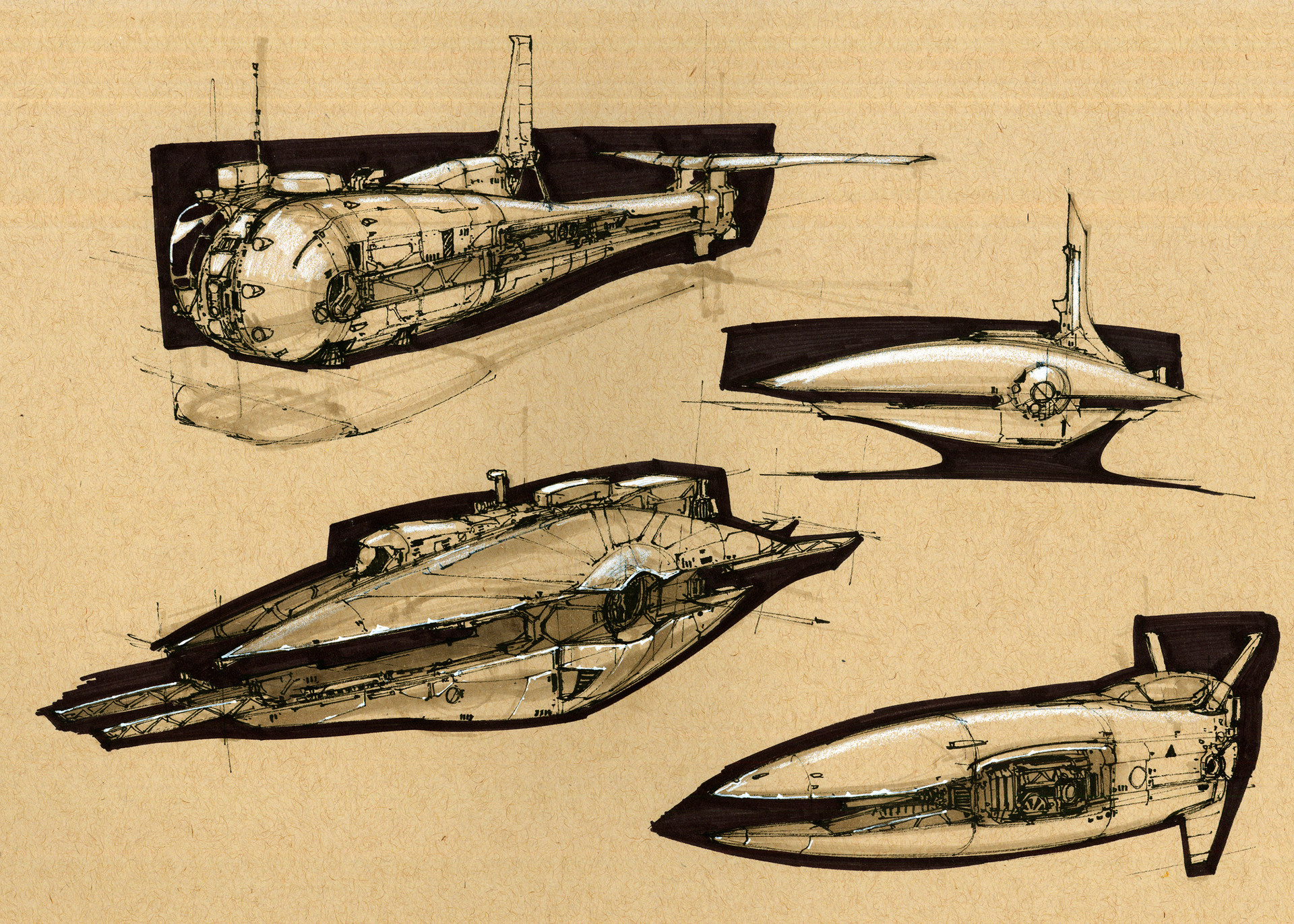 ArtStation - space ship sketches