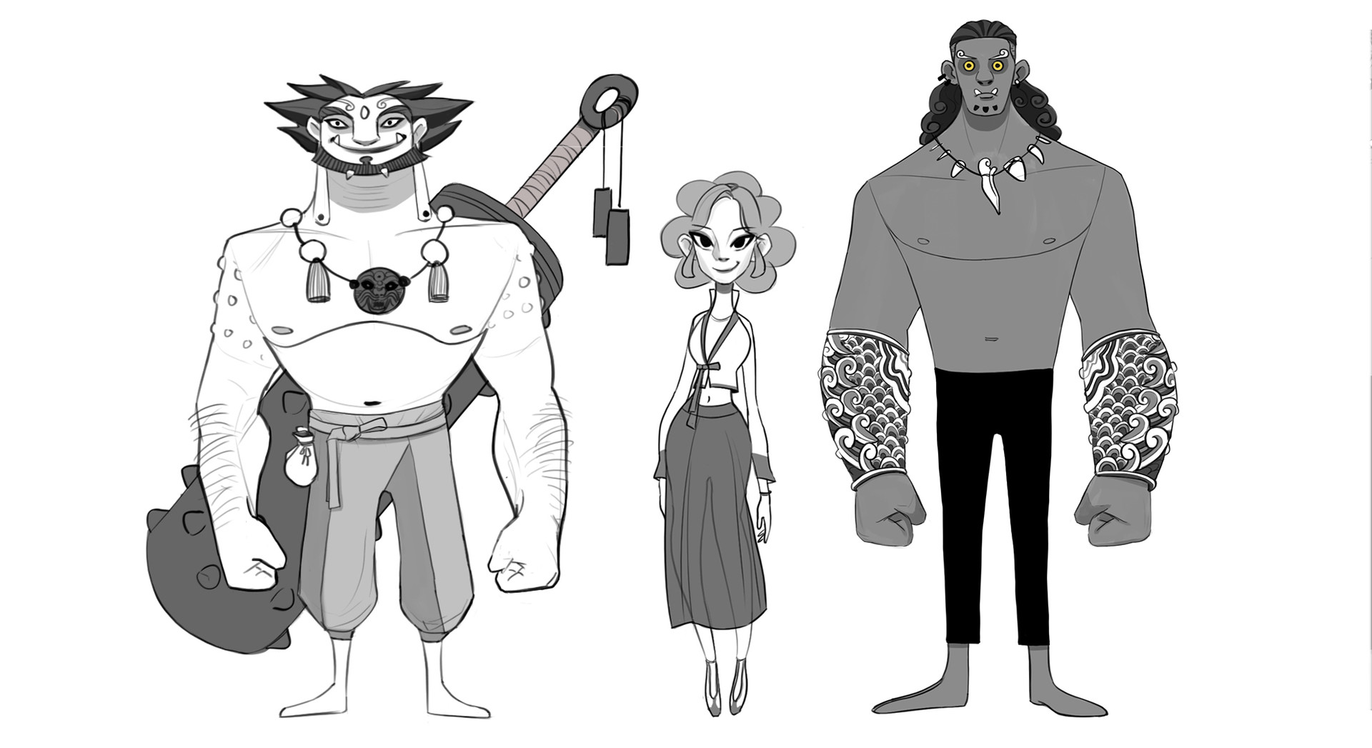 ArtStation - Goblin, Haetae, Nine-tailed fox