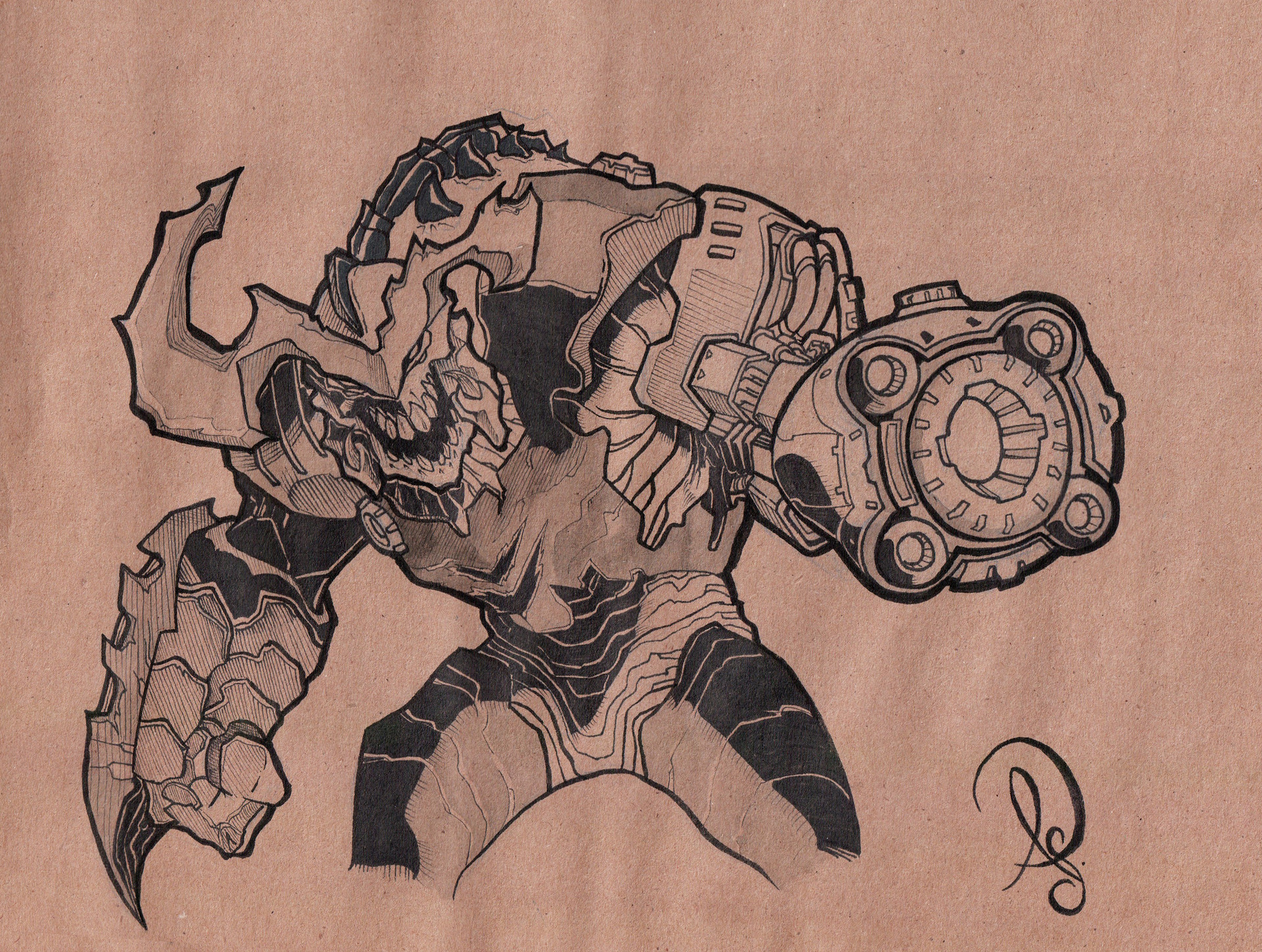 how to draw a demon from doom