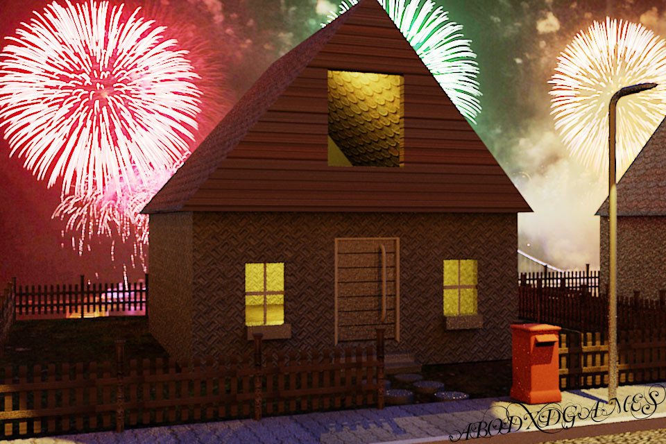ArtStation - exterior architecture on fireworks (its my first artstation )