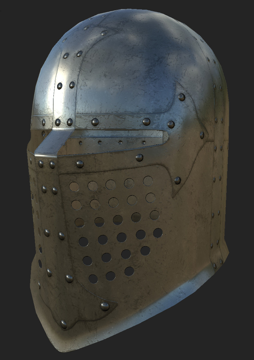 ArtStation - Medieval knight's helmet