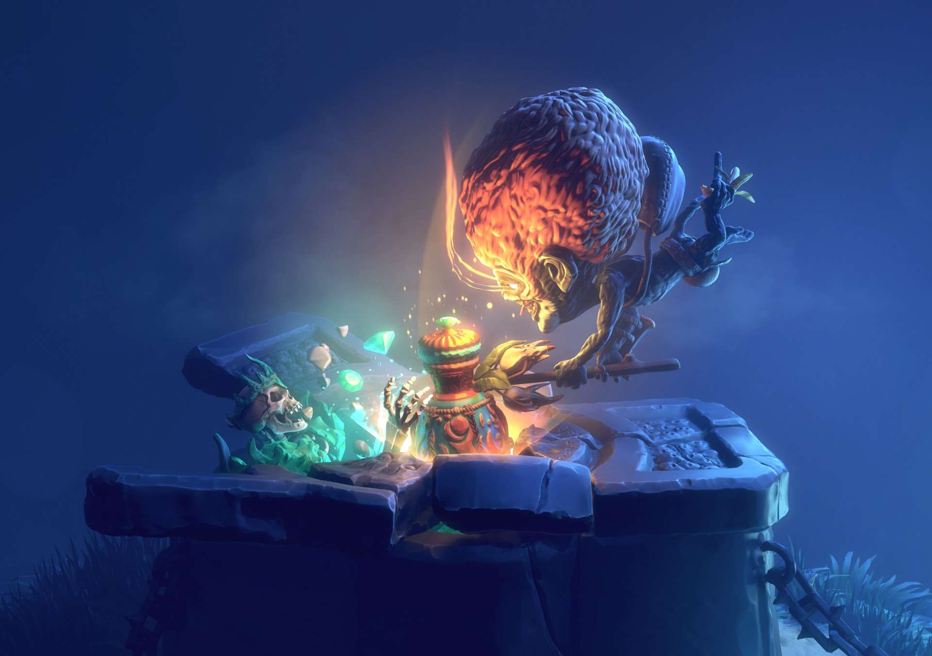 ArtStation - Gem hunter night attack