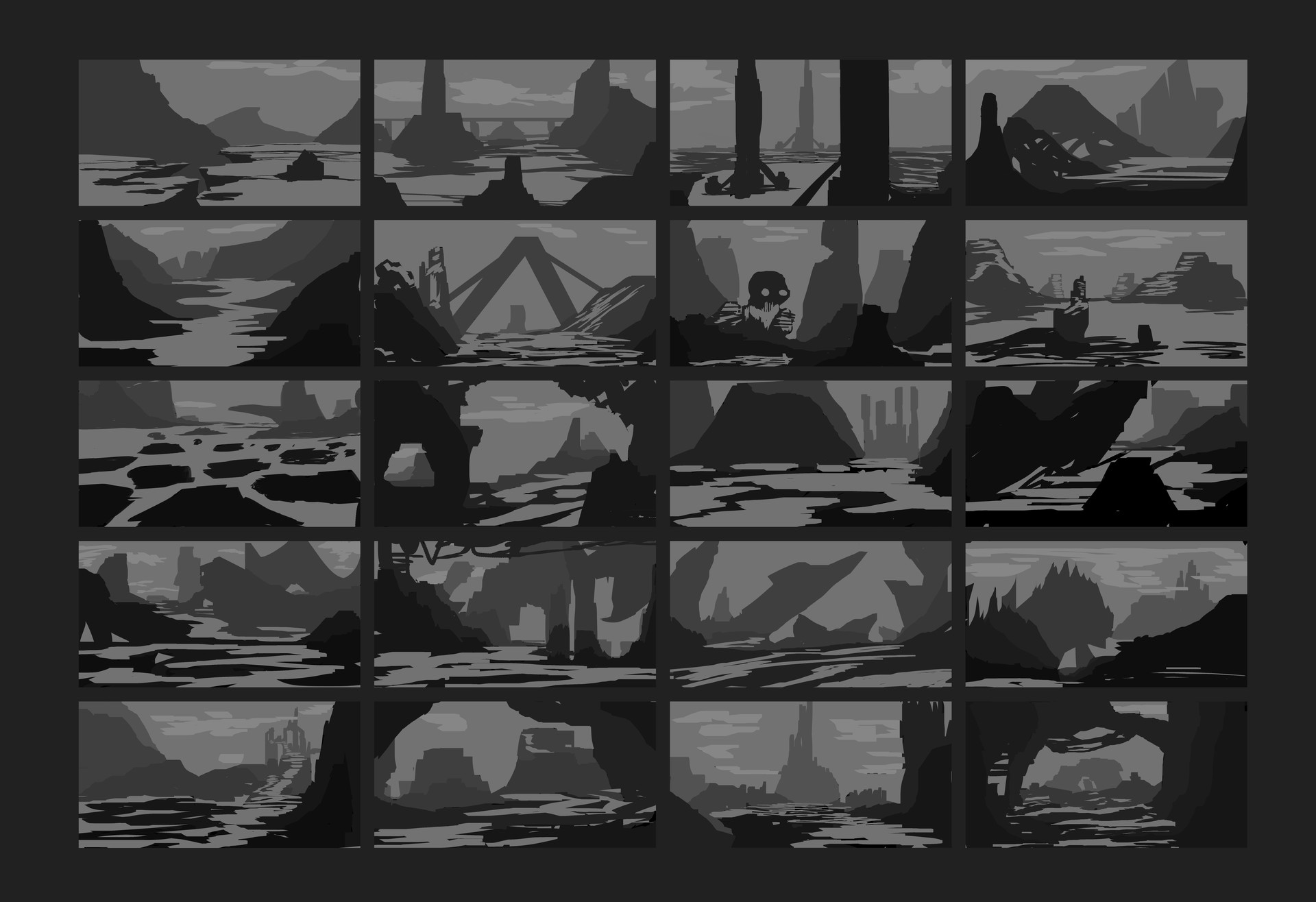 ArtStation - thumbnails 4 to 6 value process