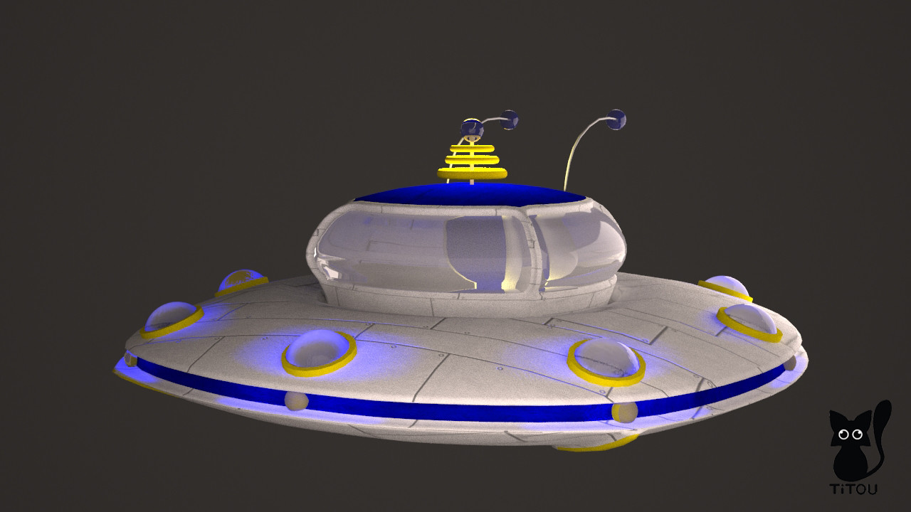 ArtStation - Flying saucer cartoon for Digiblur Studio