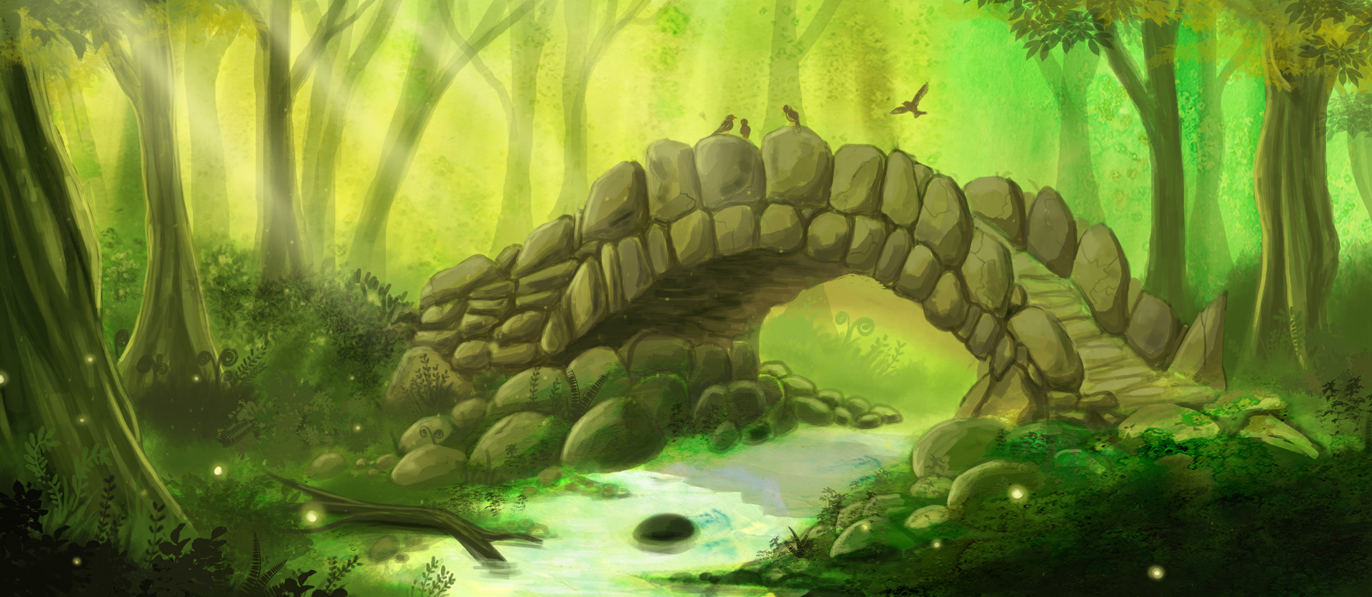 ArtStation - Bridge in the woods