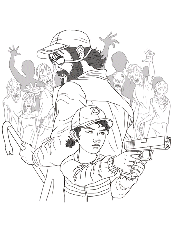 the walking dead coloring pages