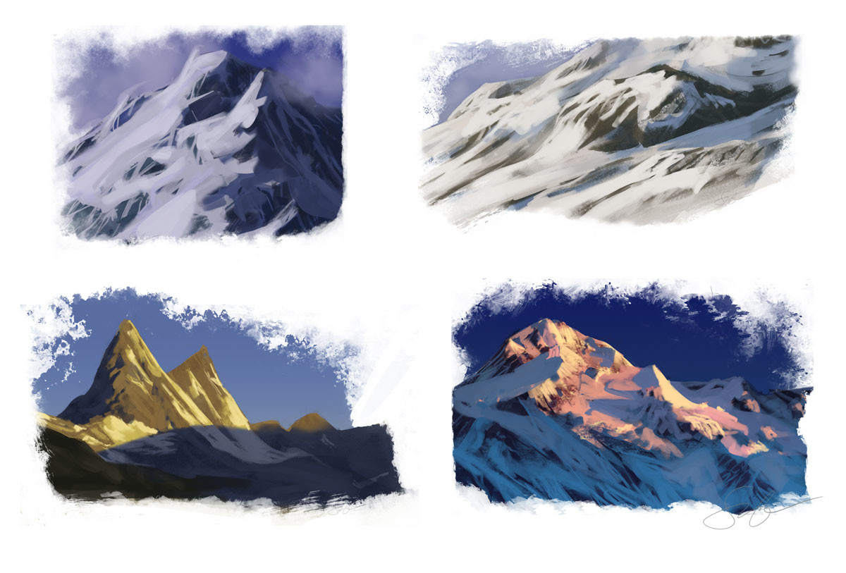 ArtStation - Mountain studies