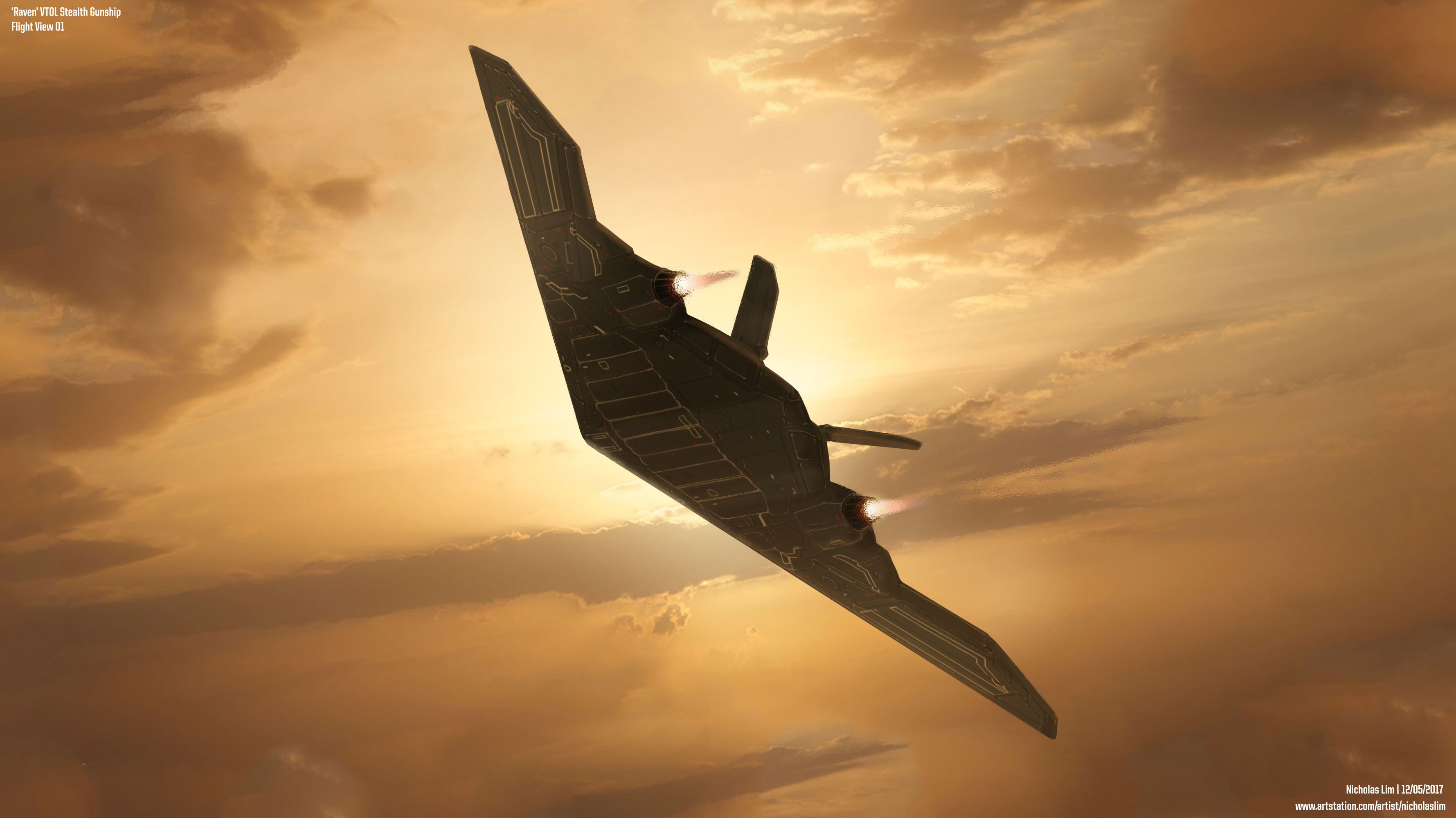 Magnovation Design Company - 'Raven' VTOL Stealth Gunship Flight