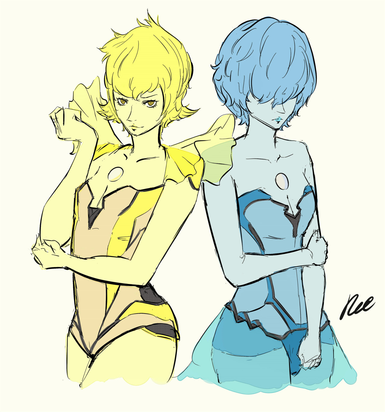ArtStation - Yellow and Blue Pearl sketch