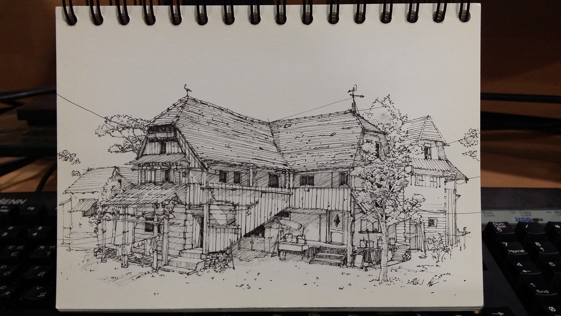 ArtStation - pen sketch_house