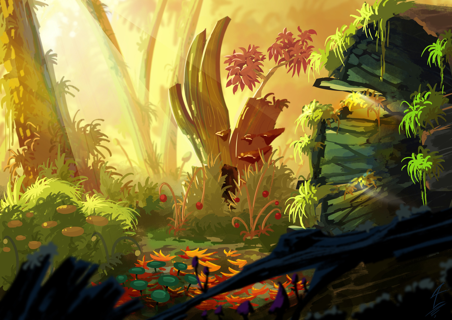 ArtStation - Giant Tree Forest in Fall seasons - Concept Art 2