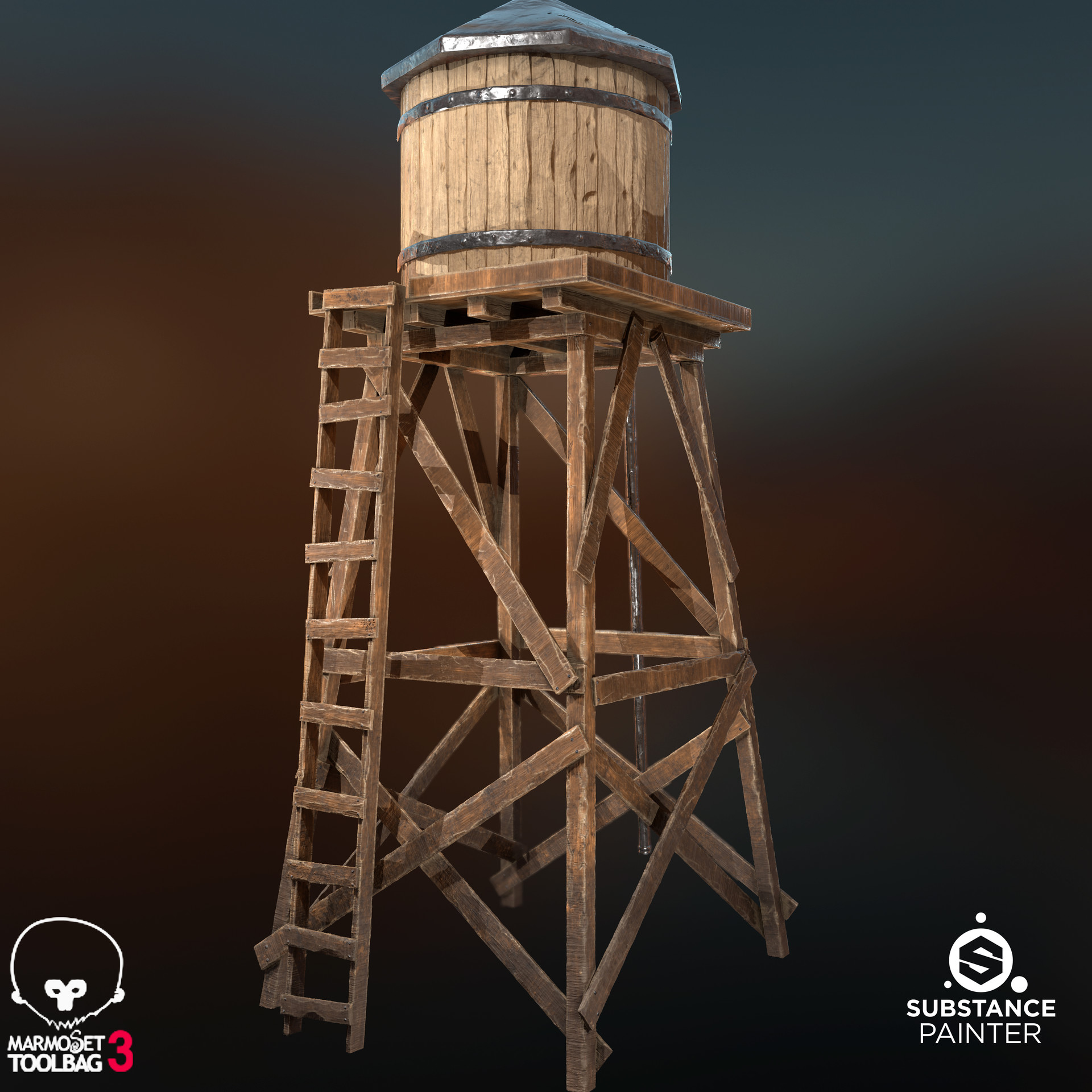 ArtStation - Water Tower - Game Prop