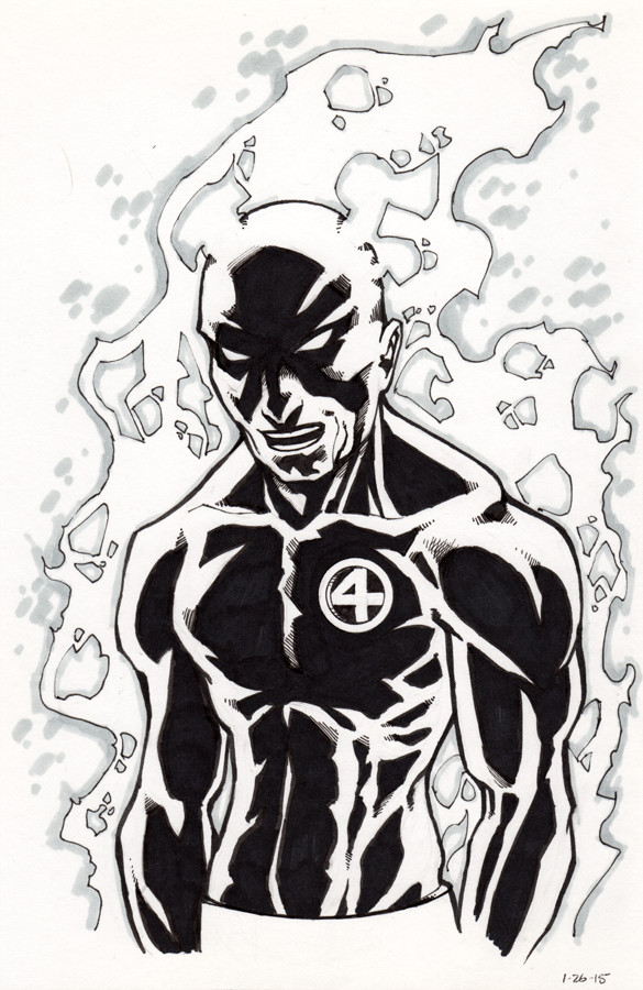 how to draw human torch