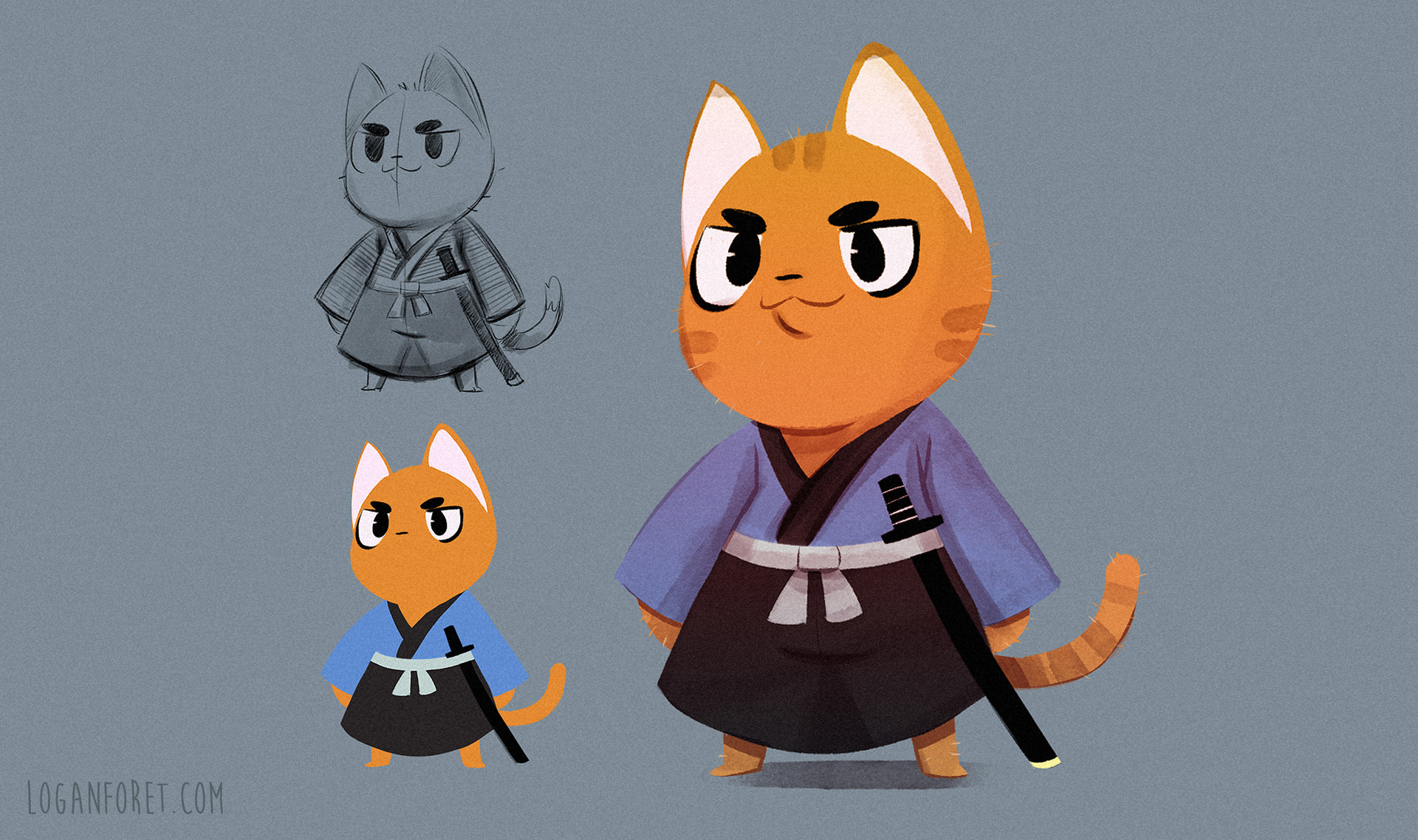 ArtStation - Samurai Cat