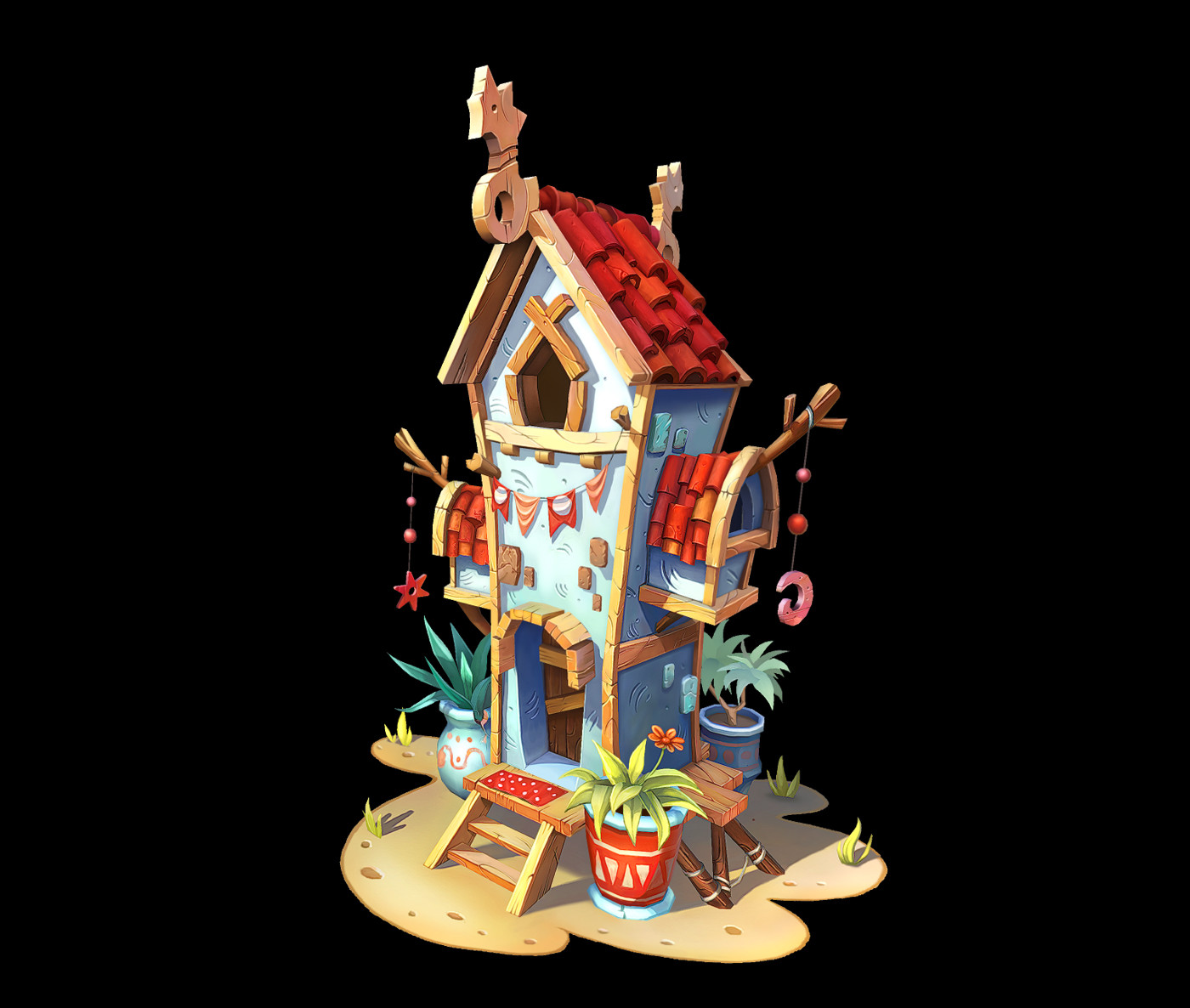 ArtStation - Red roof House