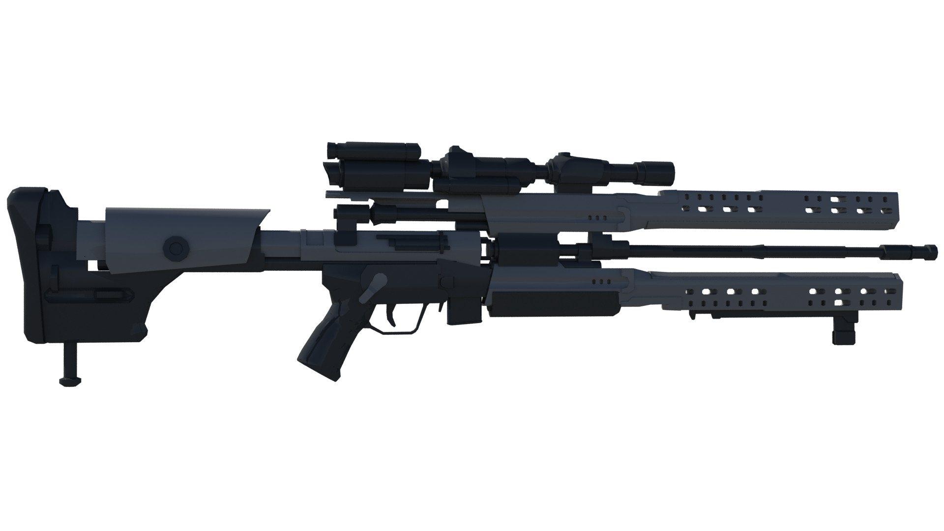 Daniel O'Neill - Uni Project - Sniper rifle 3D Model