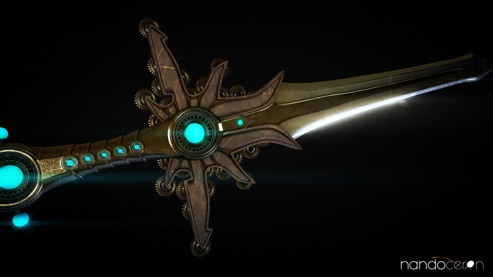 Nando Cerón - Eldpunk Sword: High poly model