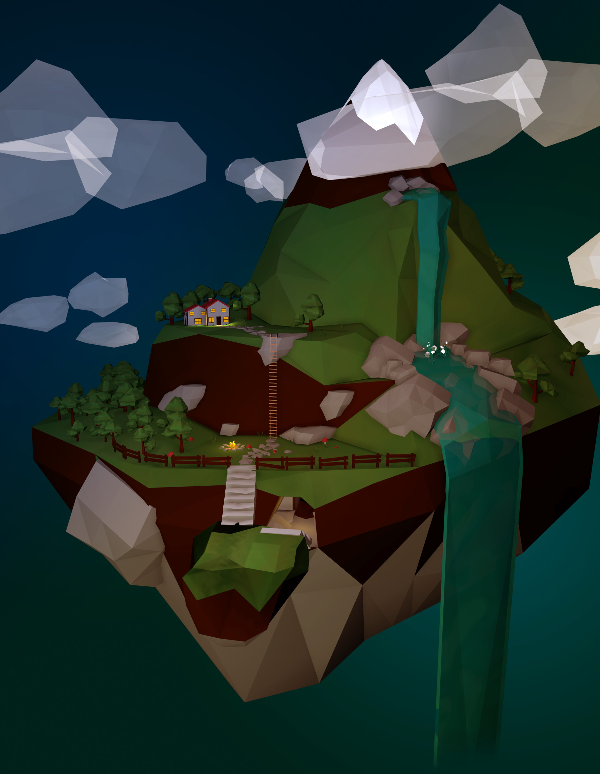 ArtStation - First Low Poly Scene