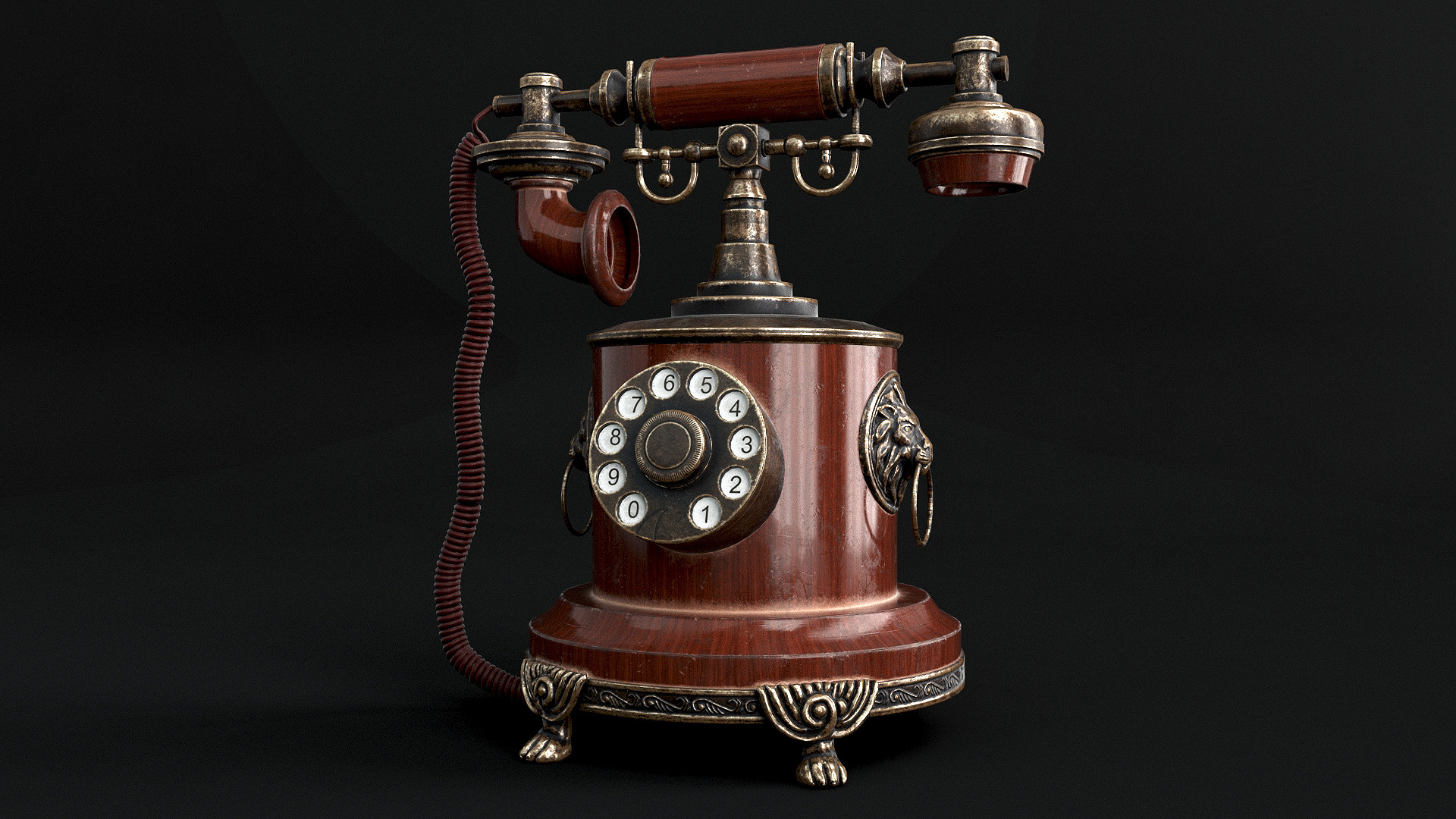 ArtStation - Antique Old Lion Telephone