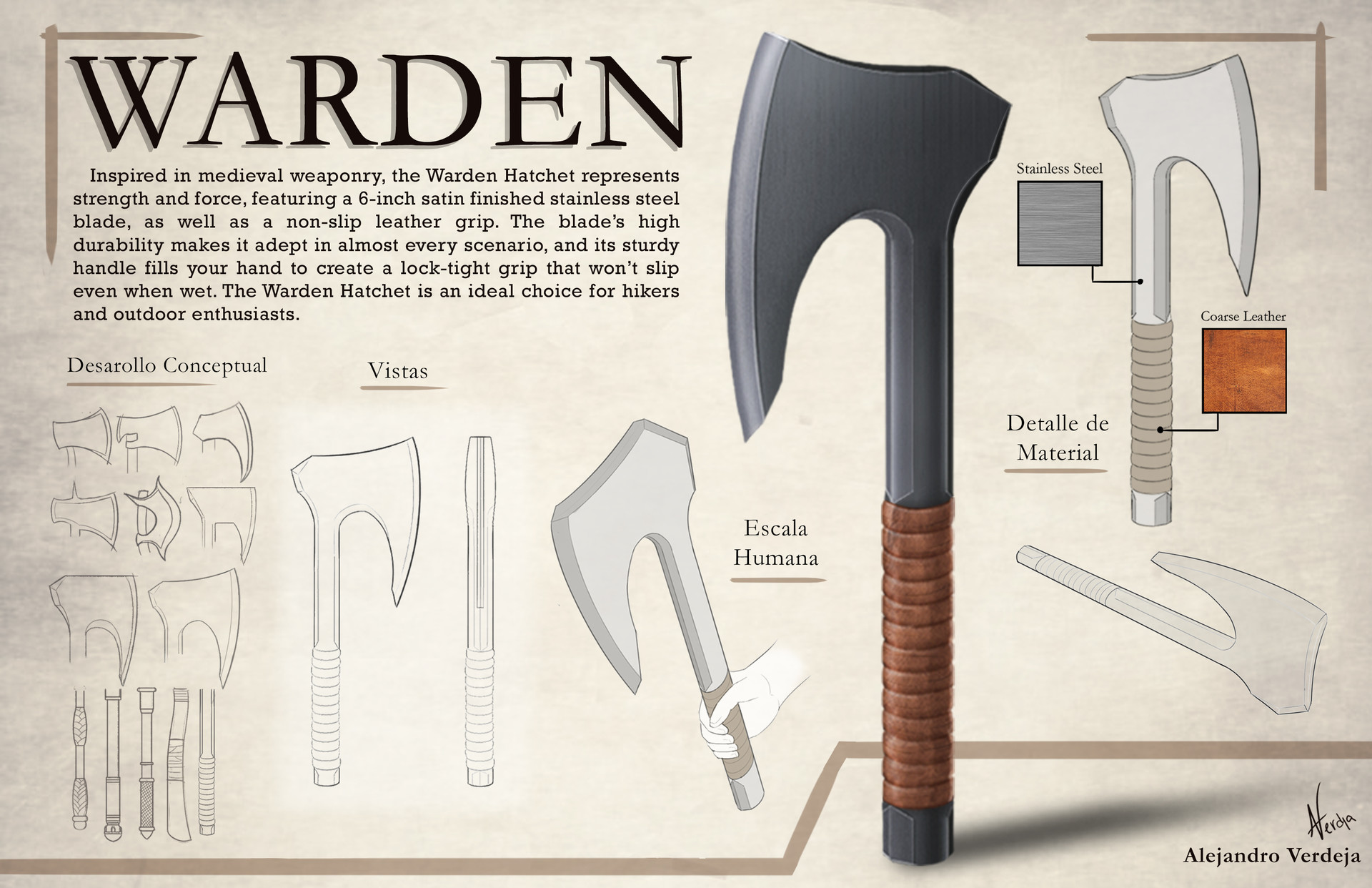 ArtStation - WARDEN | Medieval Hatchet Design