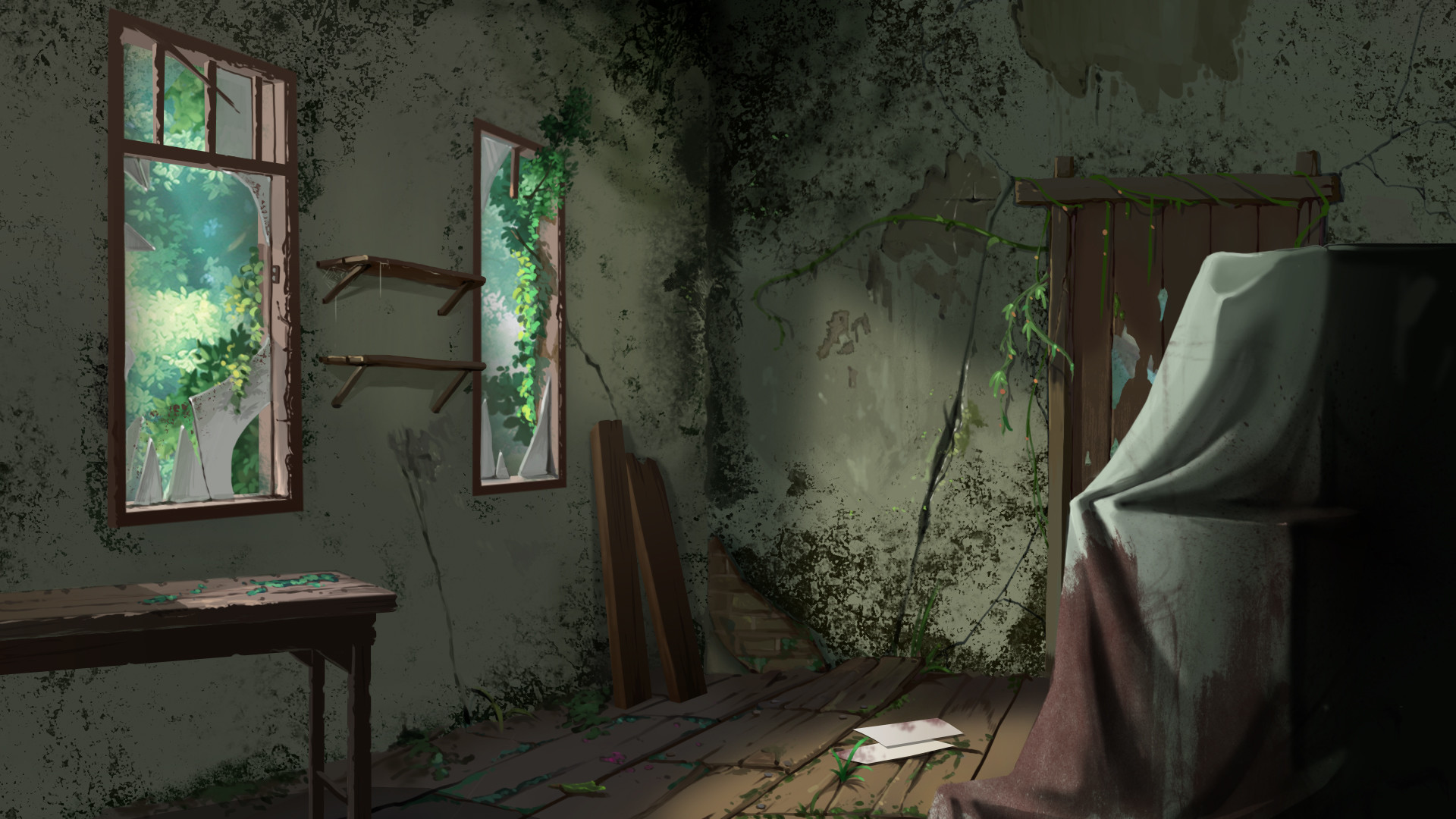 ArtStation - A warehouse in the forest