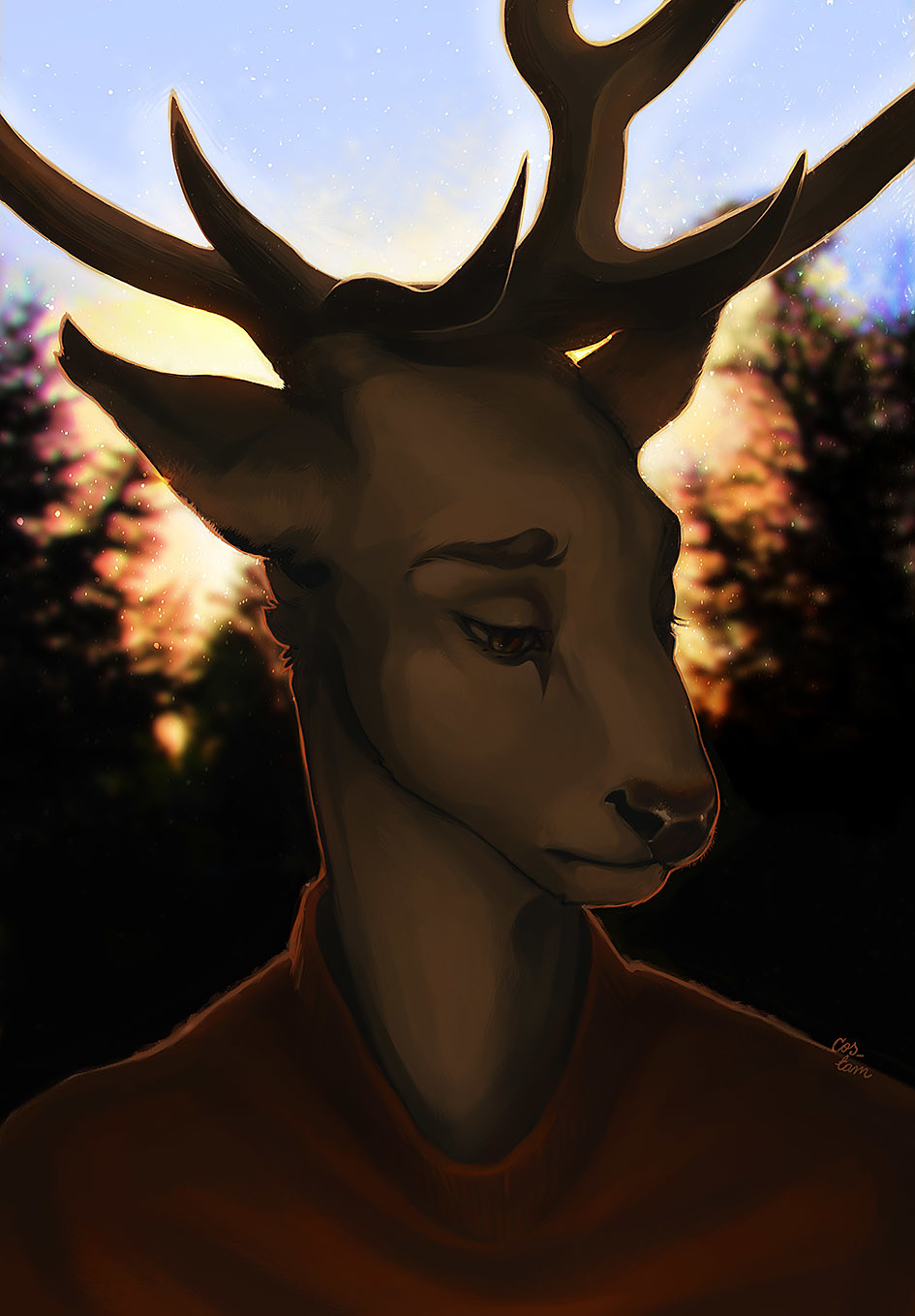 how to draw a furry deer