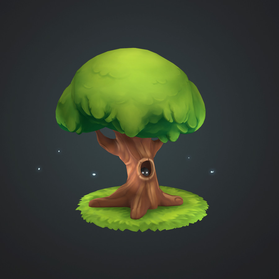 ArtStation - Magic Oak Tree | Speed painting | Hand painted 3d model