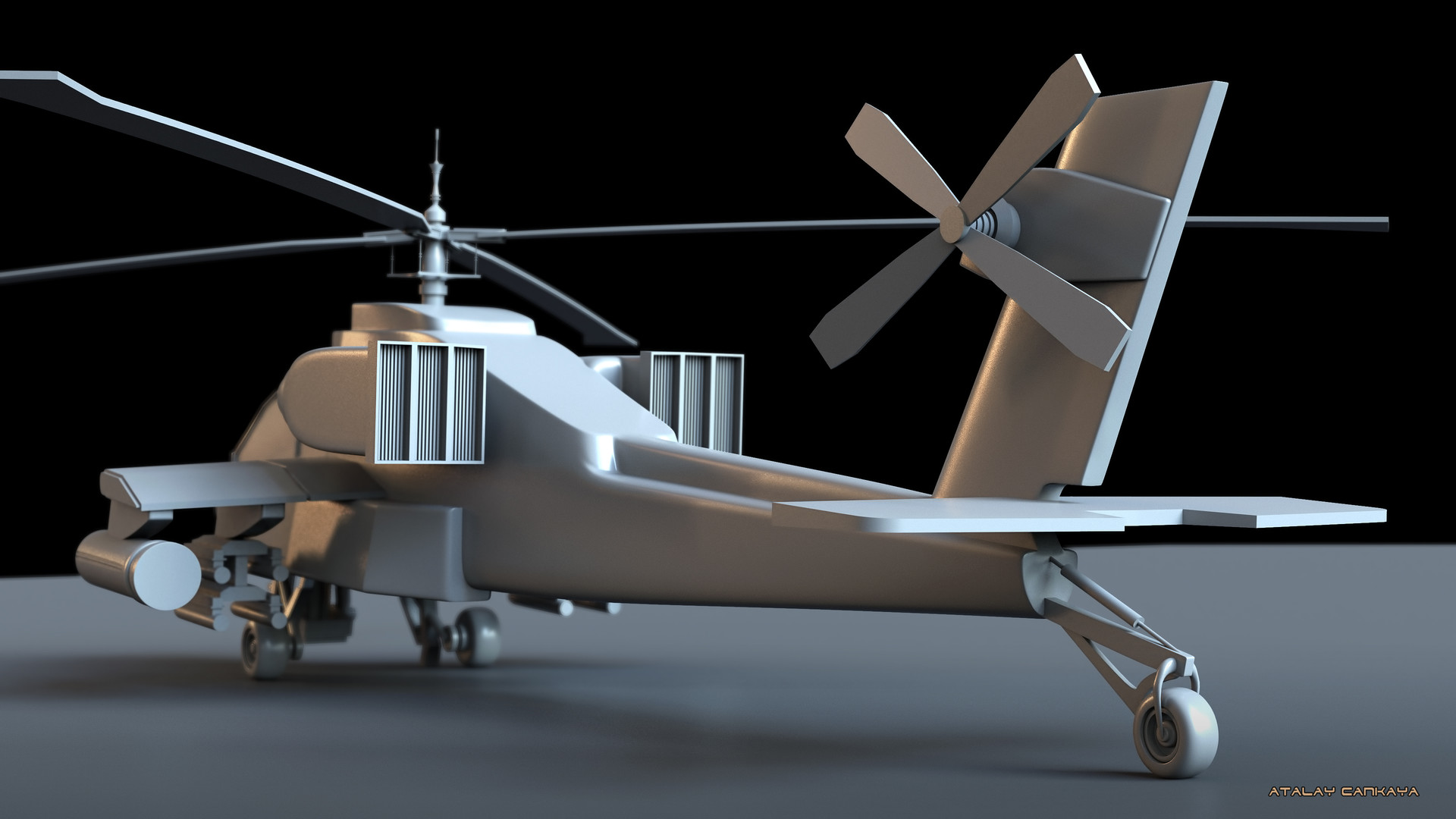 Atalay Cankaya - APACHE HELICOPTER - CLAY RENDERS