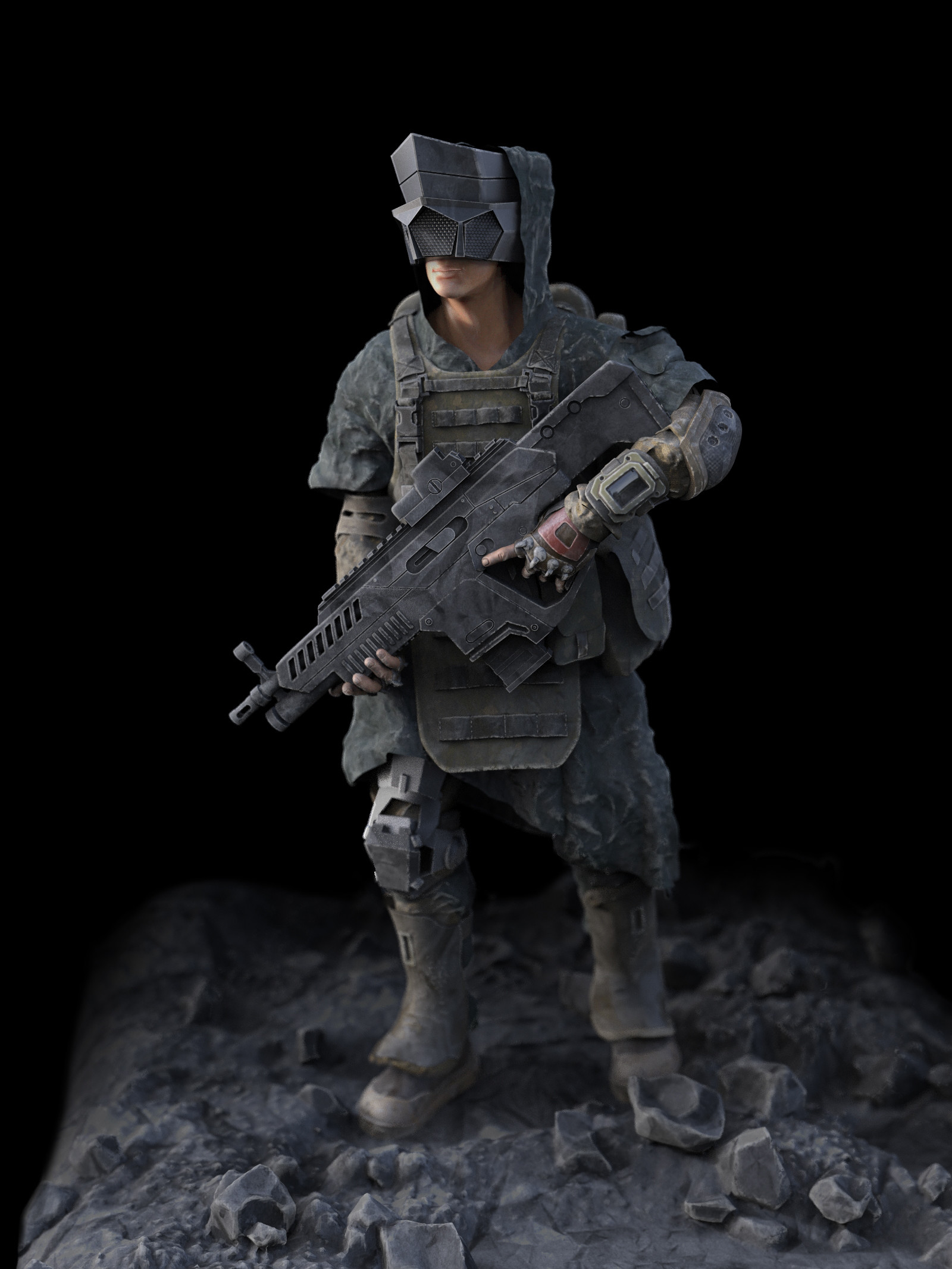 ArtStation - Near future soldier figurine