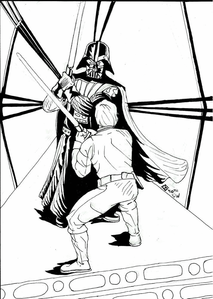 luke and darth vader coloring page