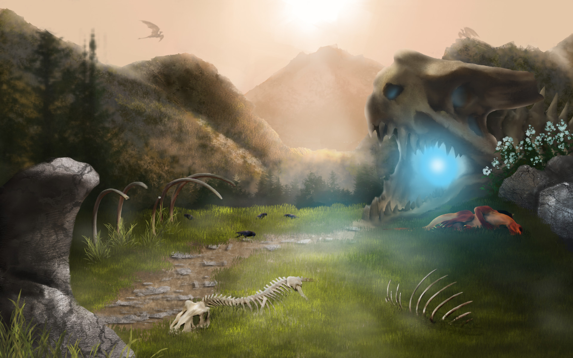 ArtStation - Dragon graveyard