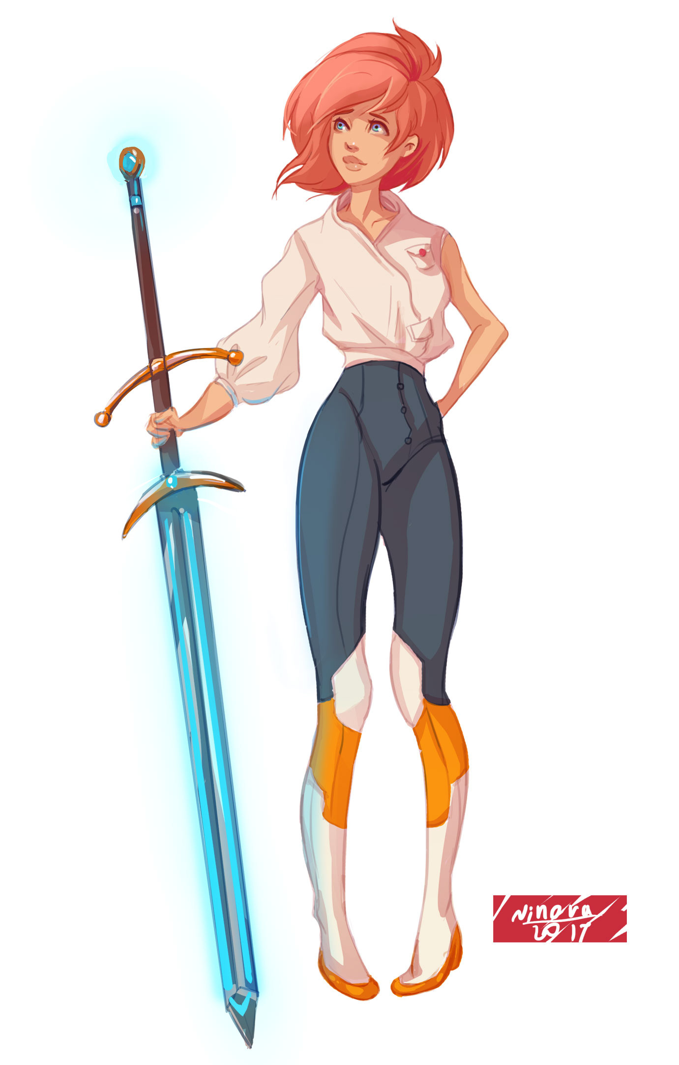 ArtStation - girl with sword