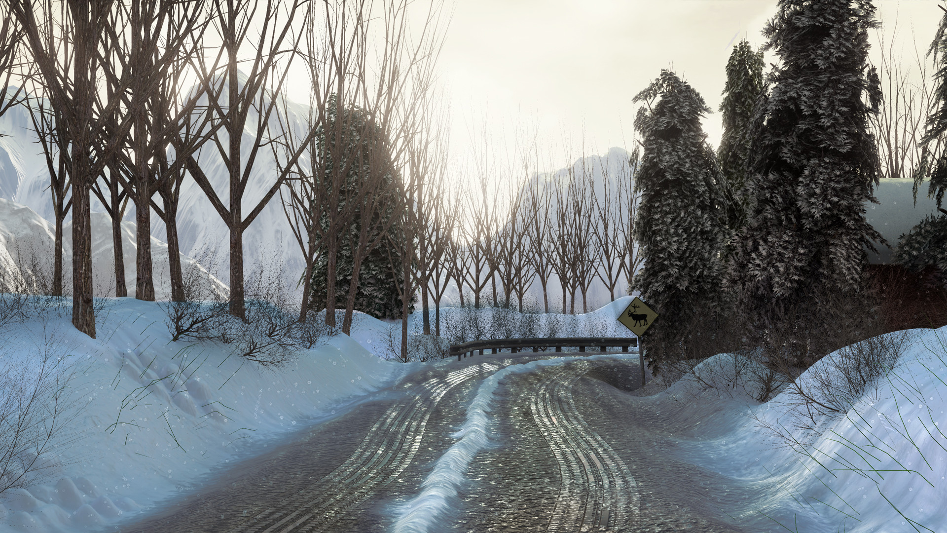 ArtStation - Snowy Mountain Road