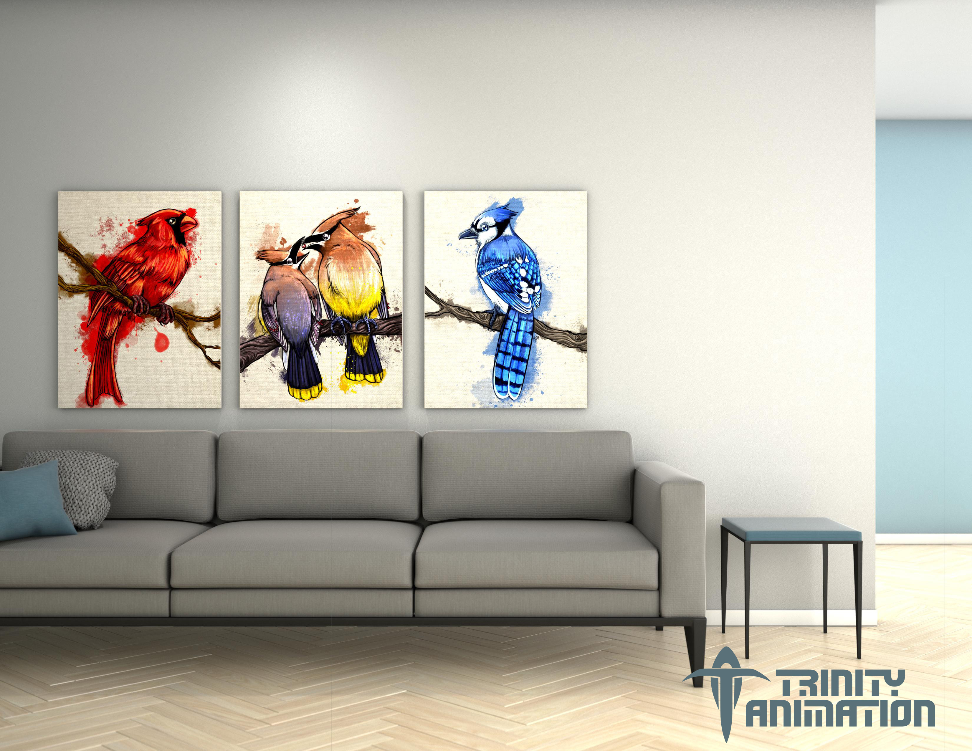 Mallory Dorn - Sanrixian - Bird Triptych