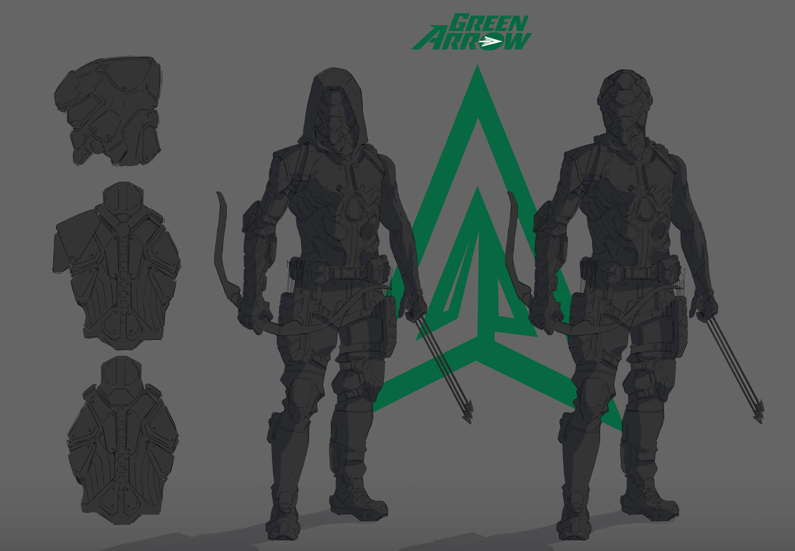 futuristic green arrow