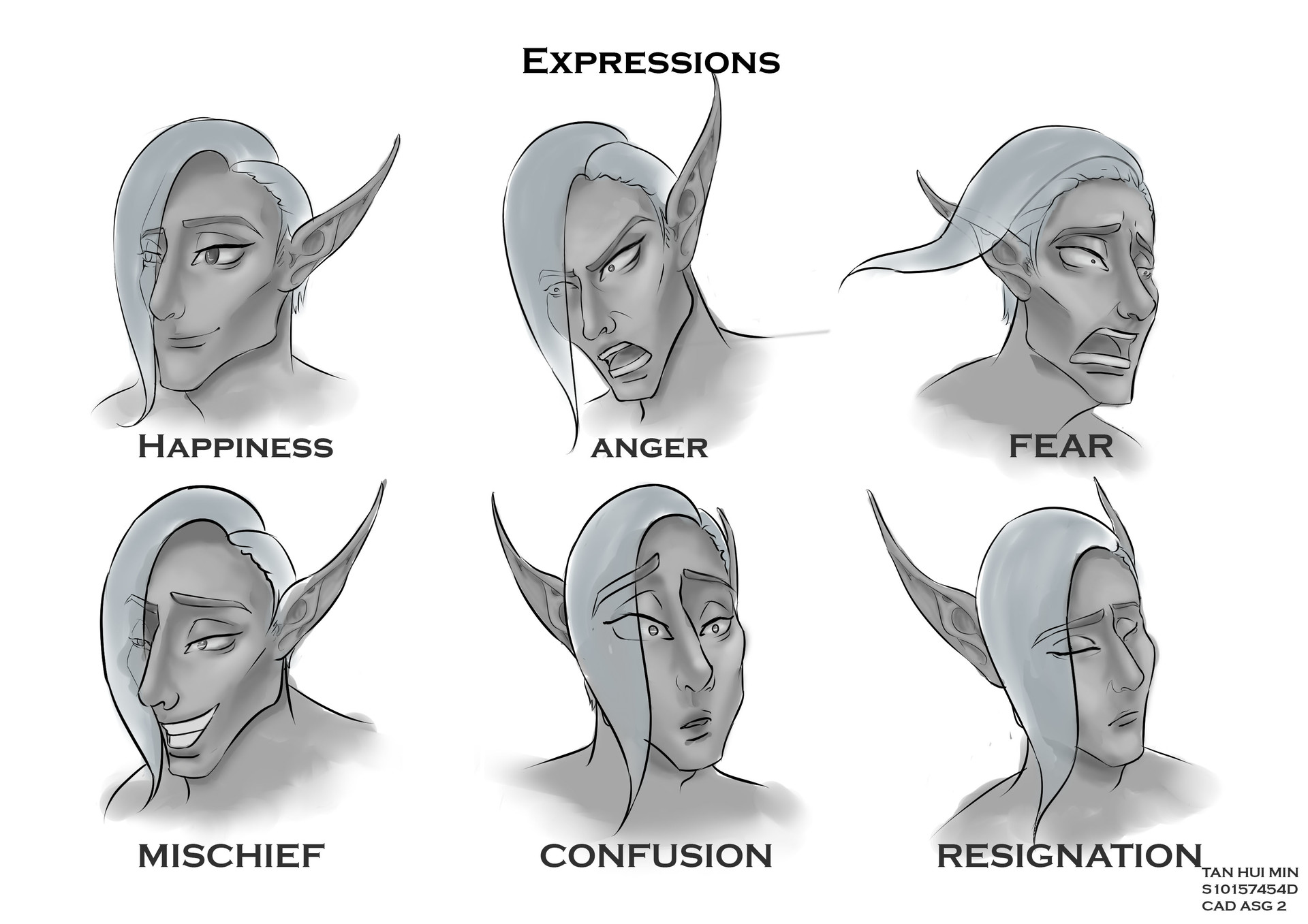 Sapphire - Character Design: Elf in Medieval Era