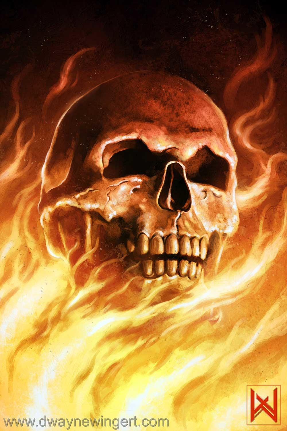 ArtStation - Skull In Flames