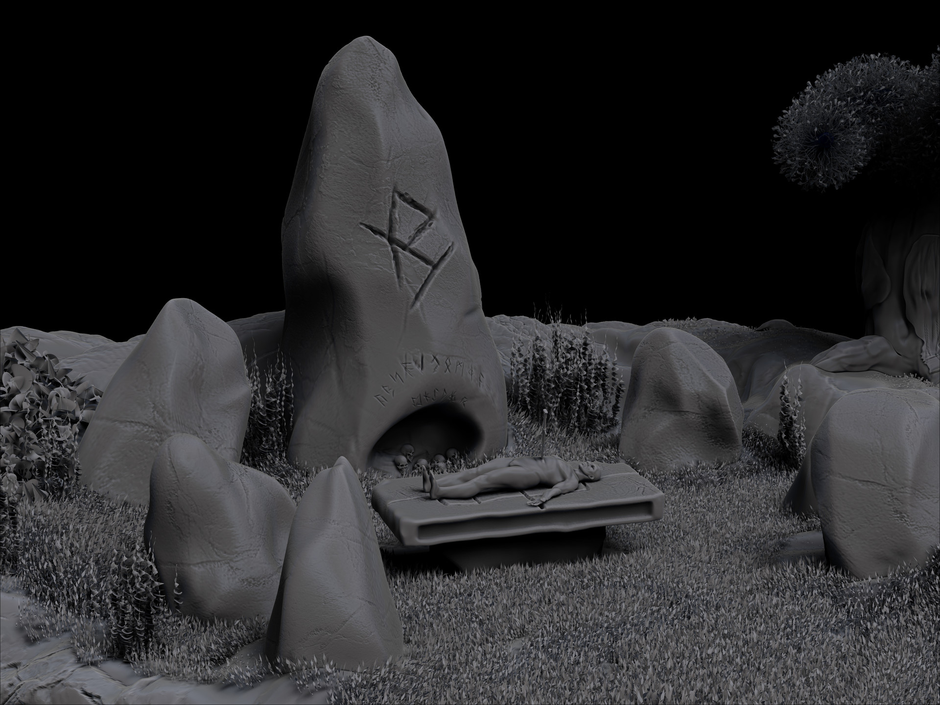 ArtStation - Zbrush Viking Sacrifice Altar Concept