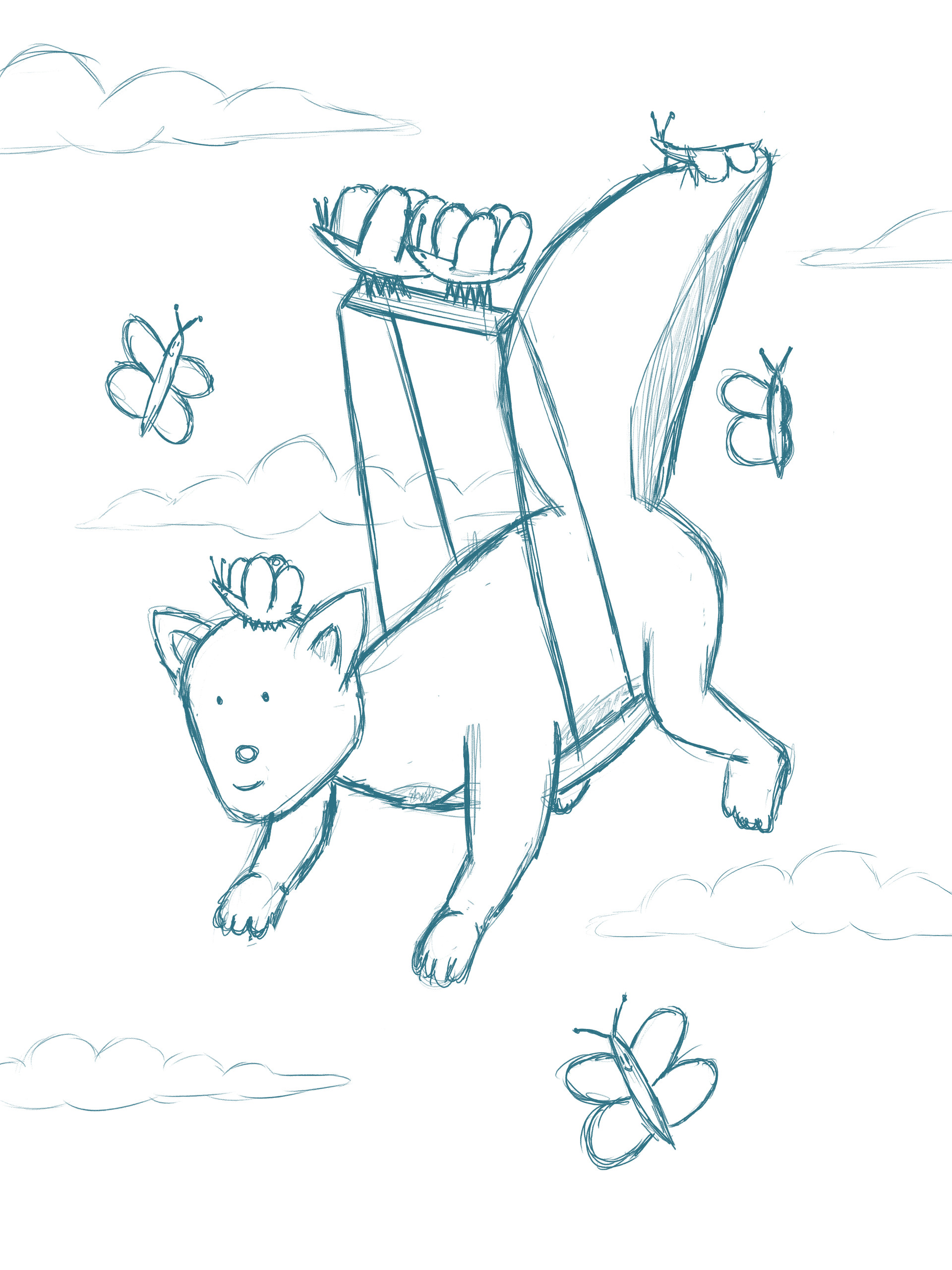 Cute Flying Squirrel Drawing