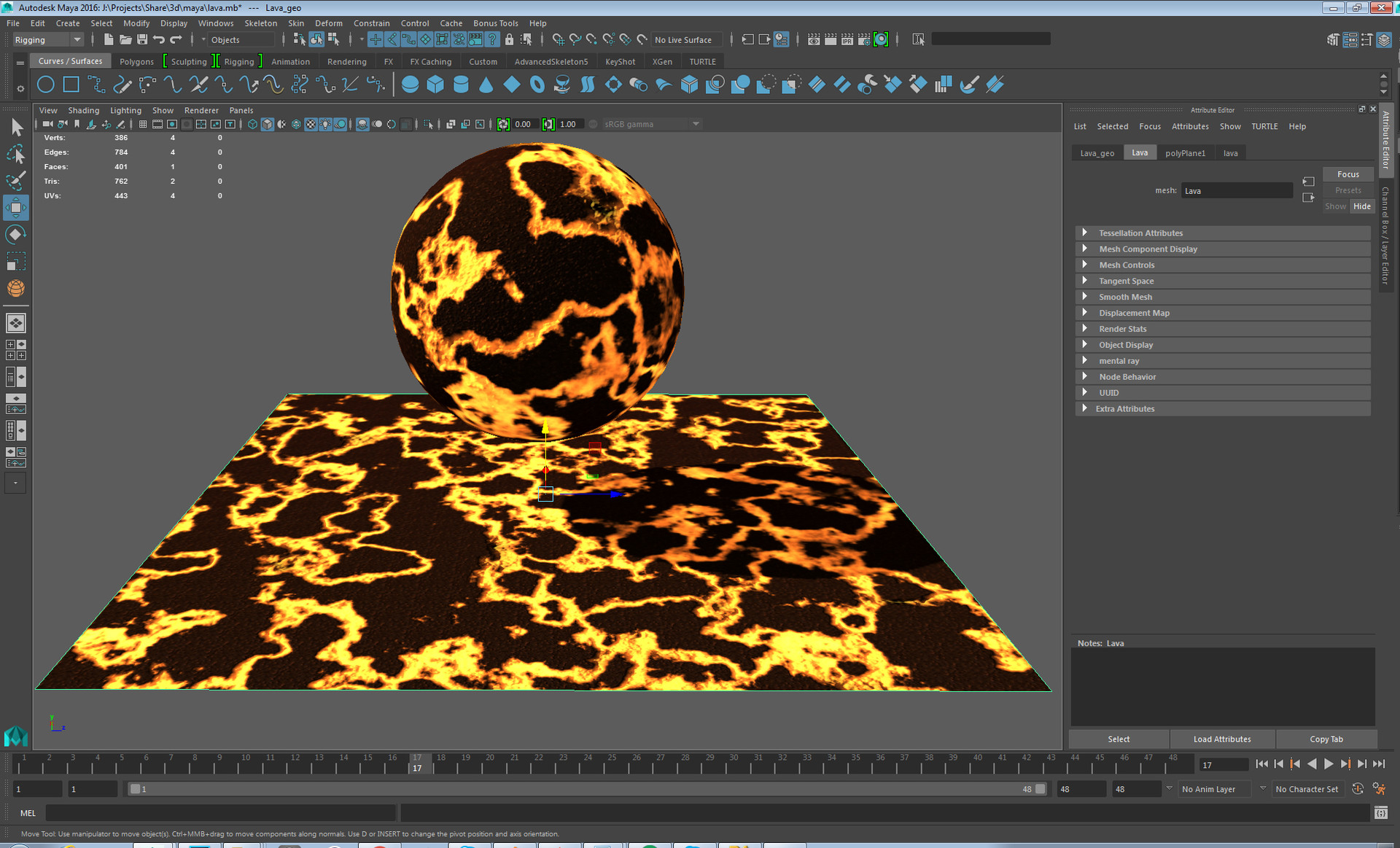 lava texture maya