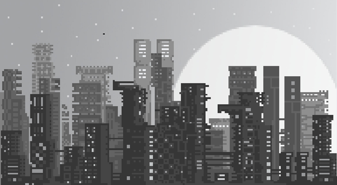 Black Duck Overlord - Pixel art - City view