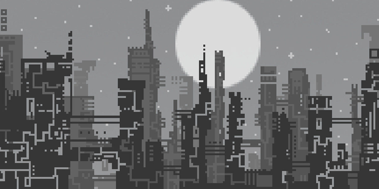 Black Duck Overlord - Pixel art - City view