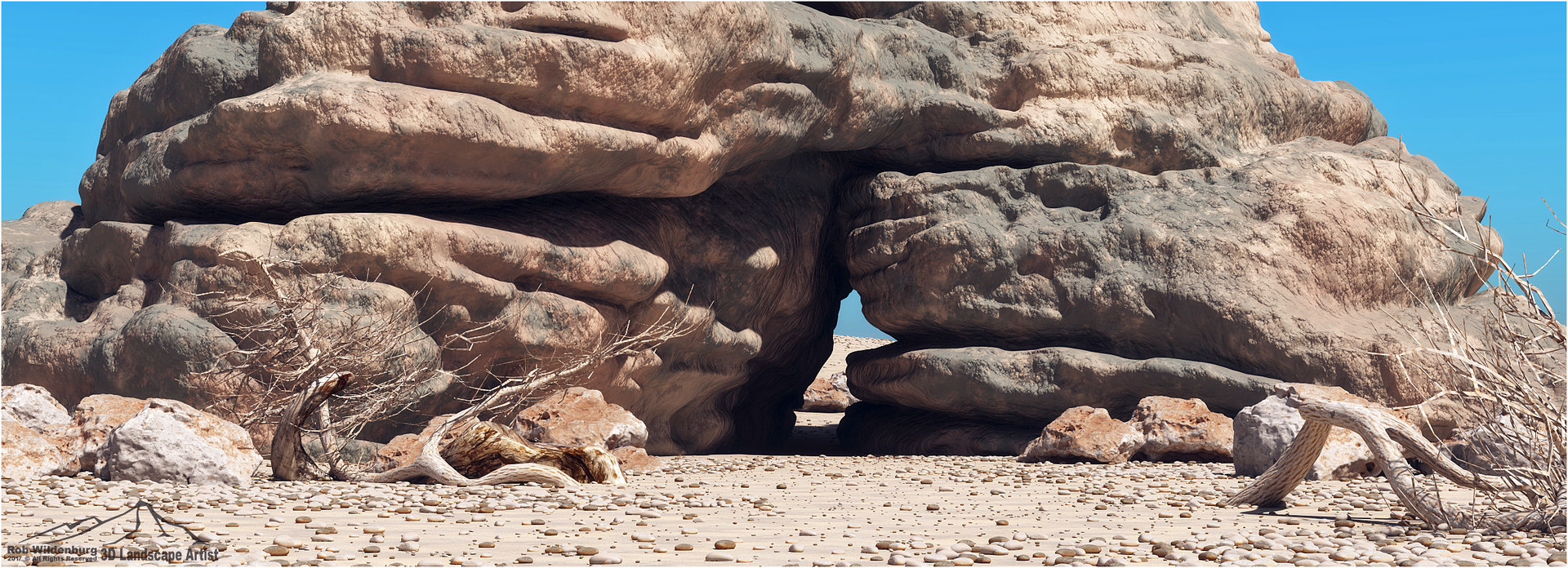 ArtStation - Dessert Rocks - Textured and Clay