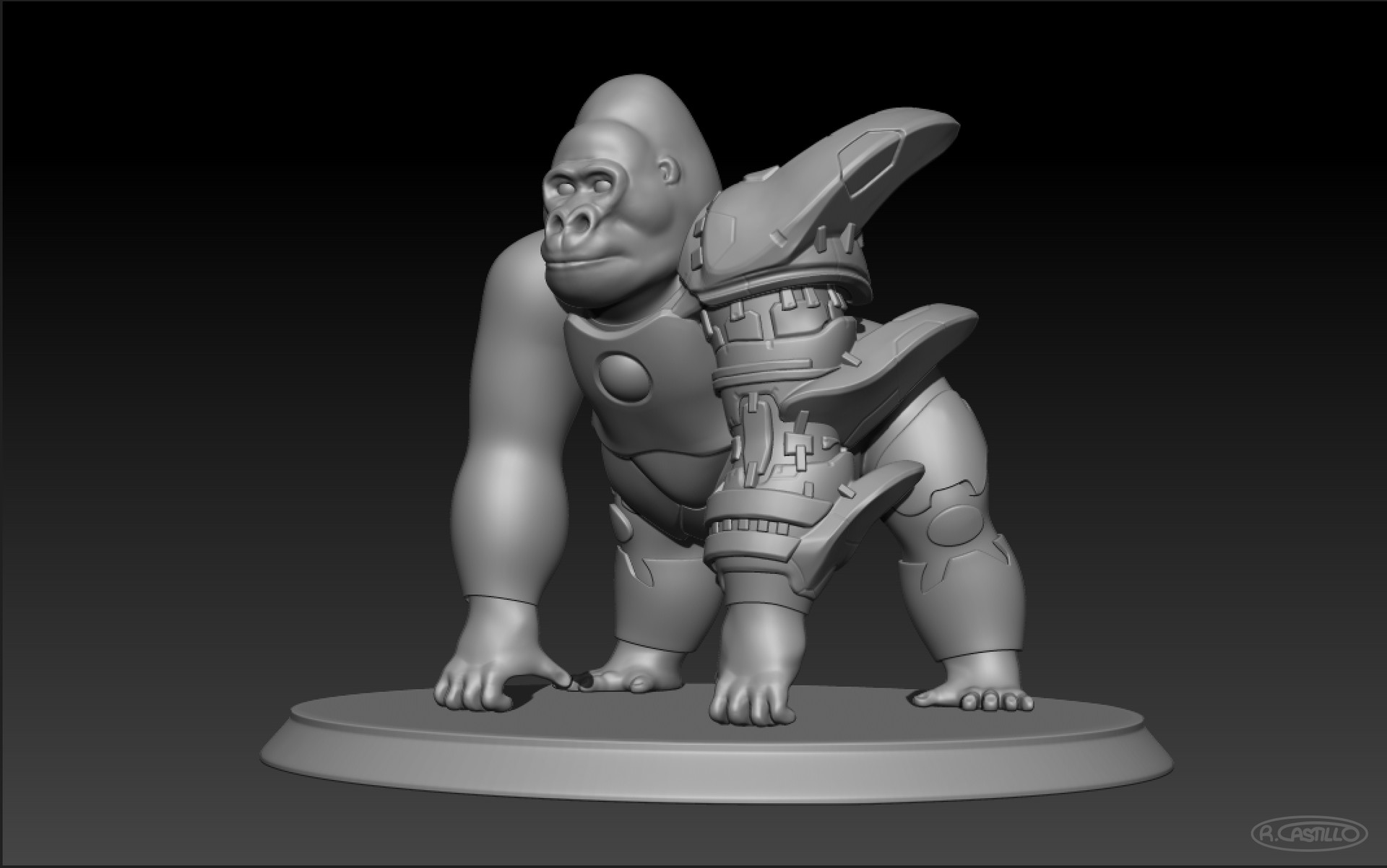 ArtStation - Gorilla with Armor WIP