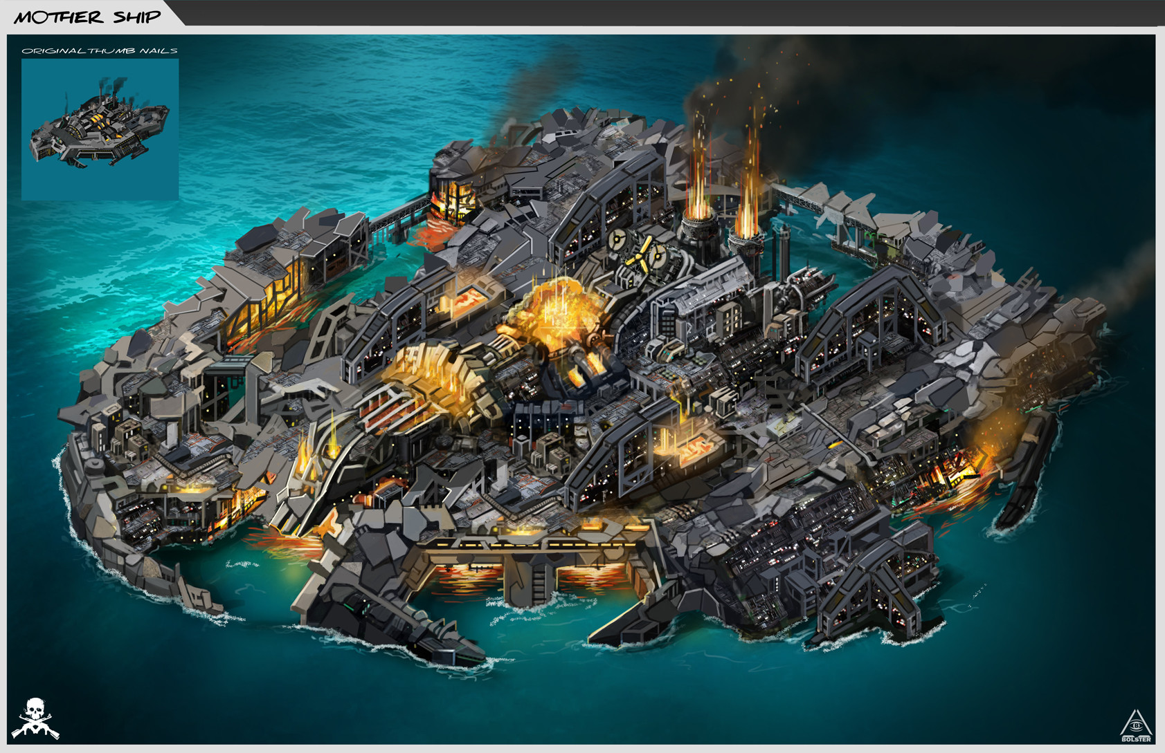 ArtStation - Battle Pirates Reaver Ship: MOTHER SHIP BASE