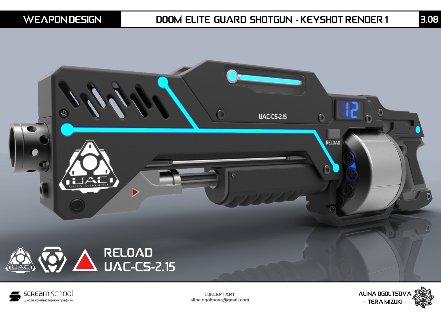 Alina Ogoltsova - Weapon Design - DooM Elite Guard Shotgun